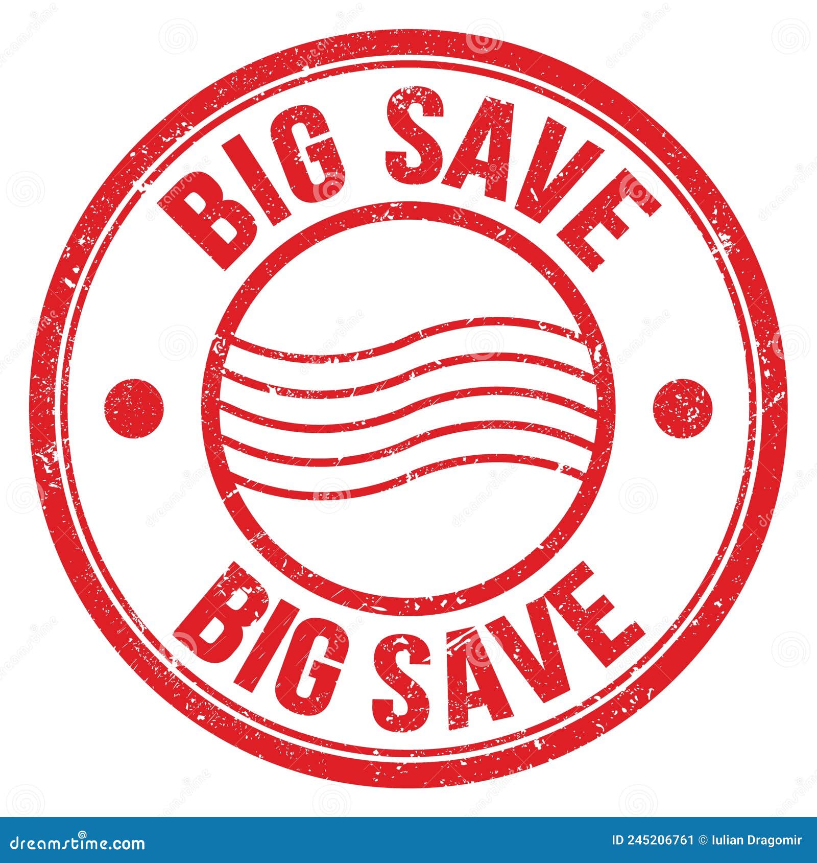 BIG SAVE Text Written on Red Round Postal Stamp Sign Stock Illustration ...
