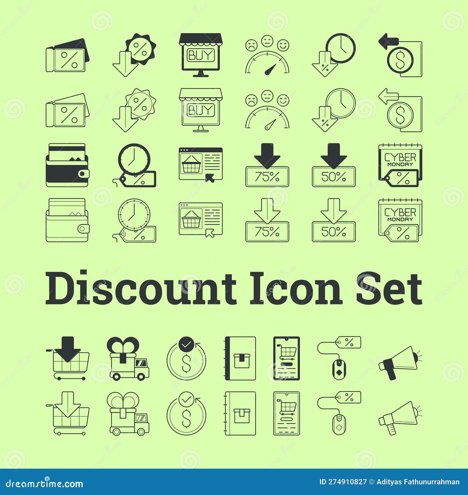 Big Savings Ahead: Discount Icon Set Stock Vector - Illustration of ...
