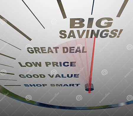 Big Savings - Speedometer Measures How To Save Stock Illustration ...