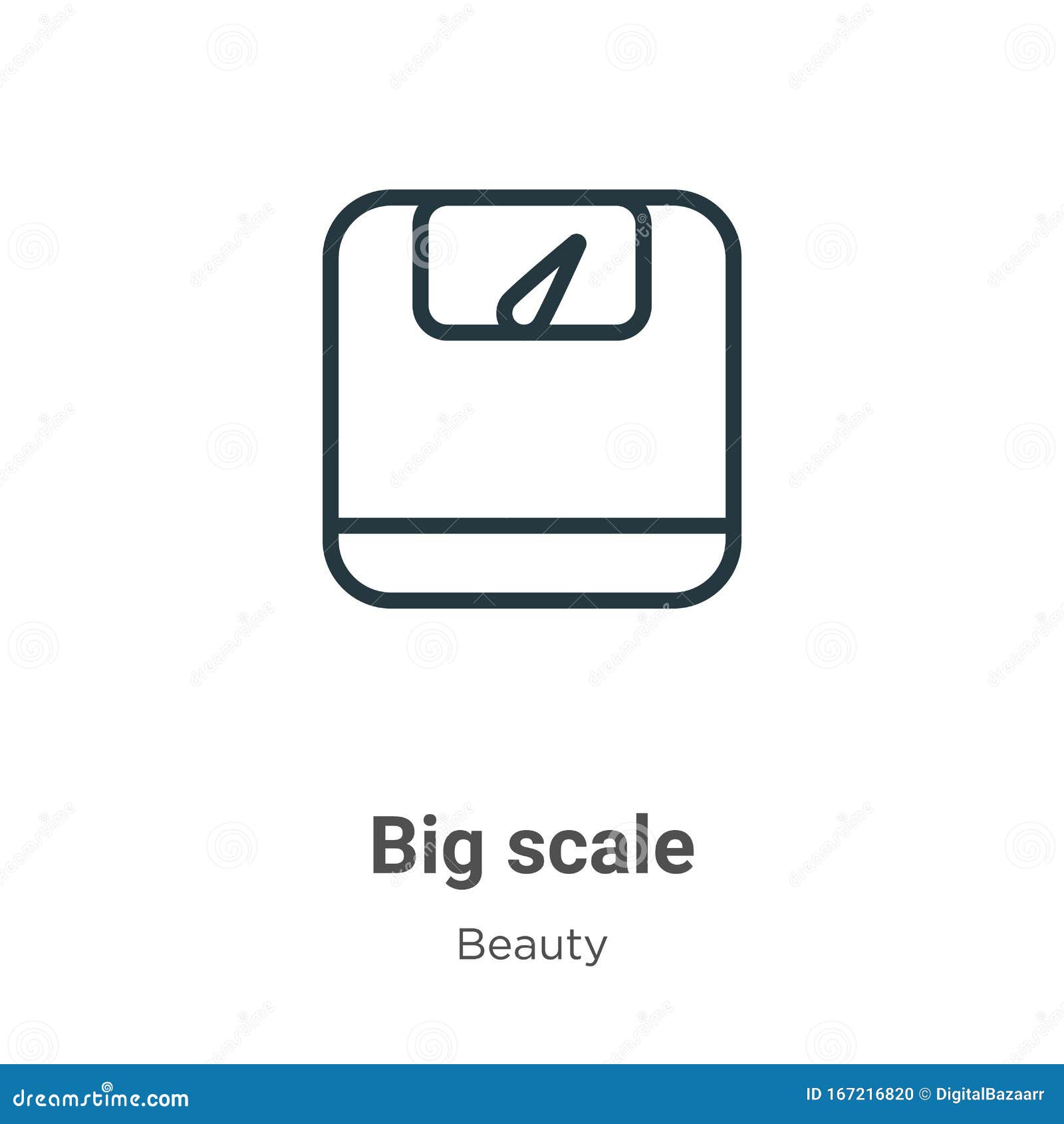Big Scale Outline Vector Icon Thin Line Black Big Scale Icon Flat