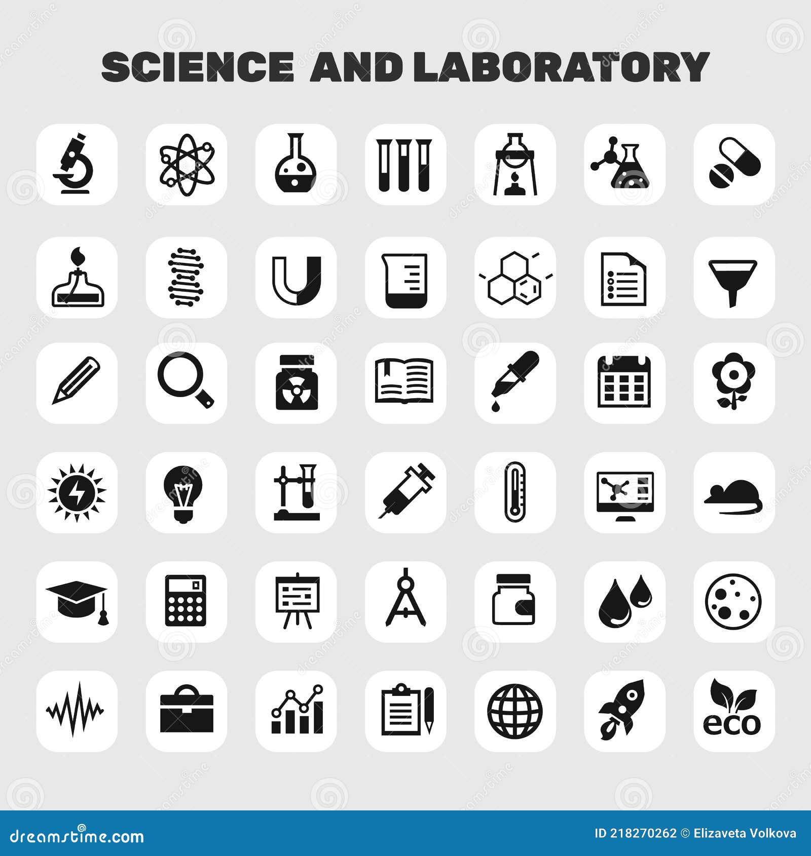 Big Science Icon Set, Trendy Flat Icons Stock Vector - Illustration of collection, landing ...