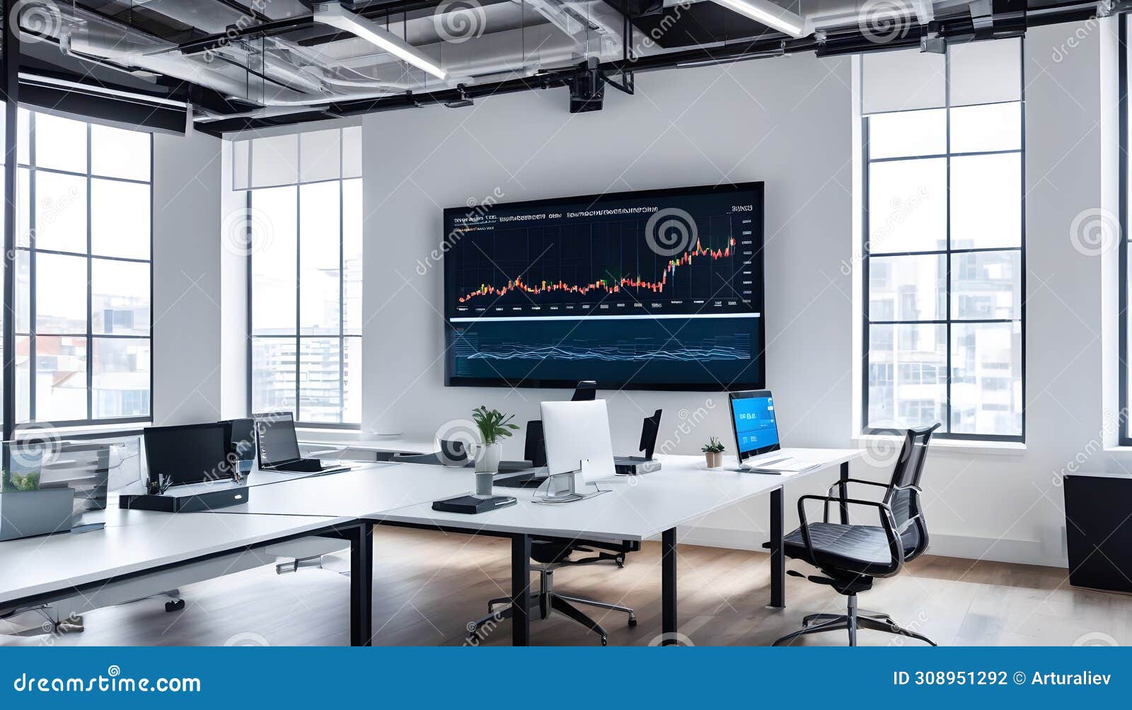 Big Screen with Market Dashboard Stock Photo - Image of dashboard ...