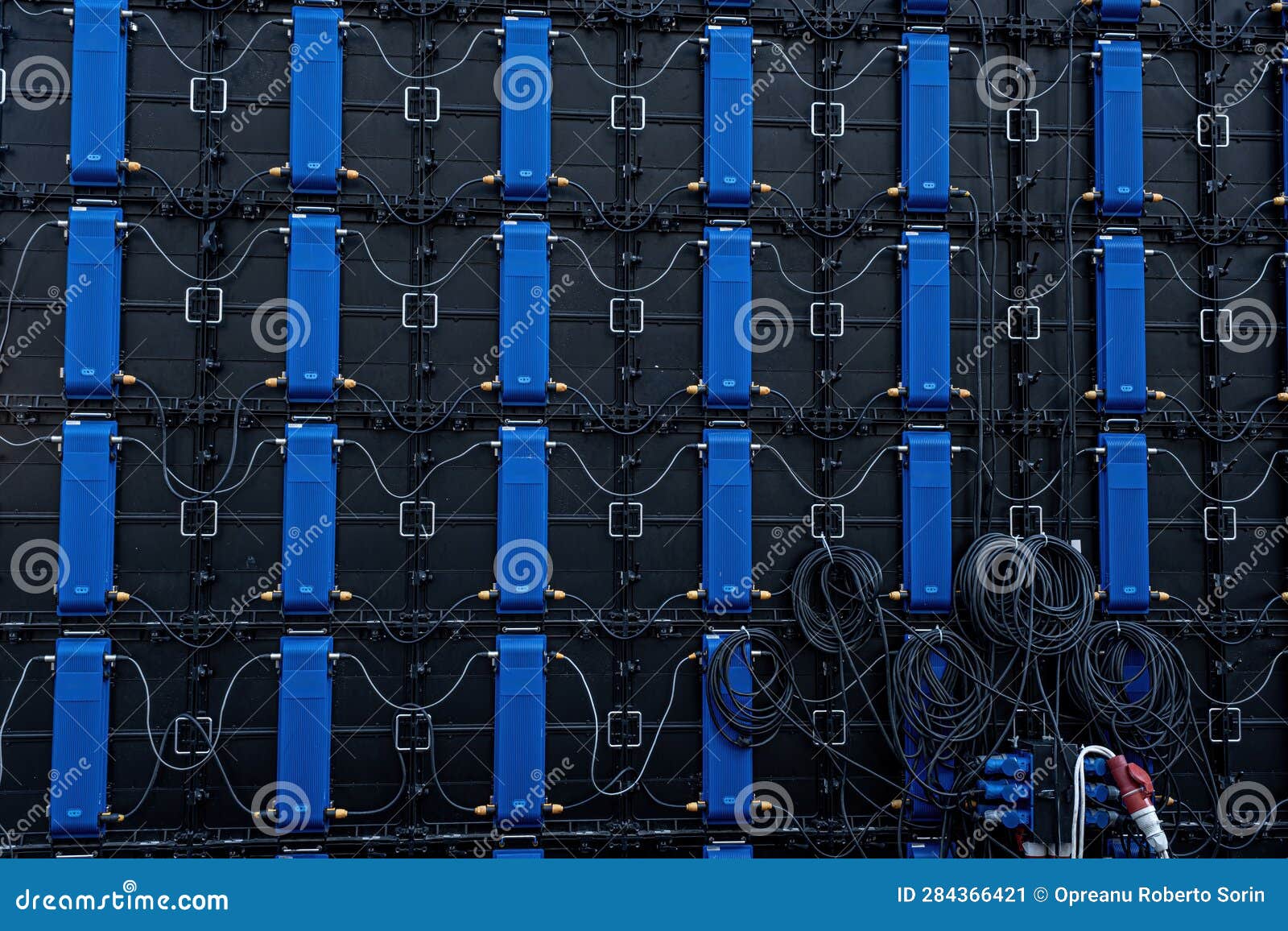 Big Screen Monitor Display Group LED Panels Backside Rear View Stock ...