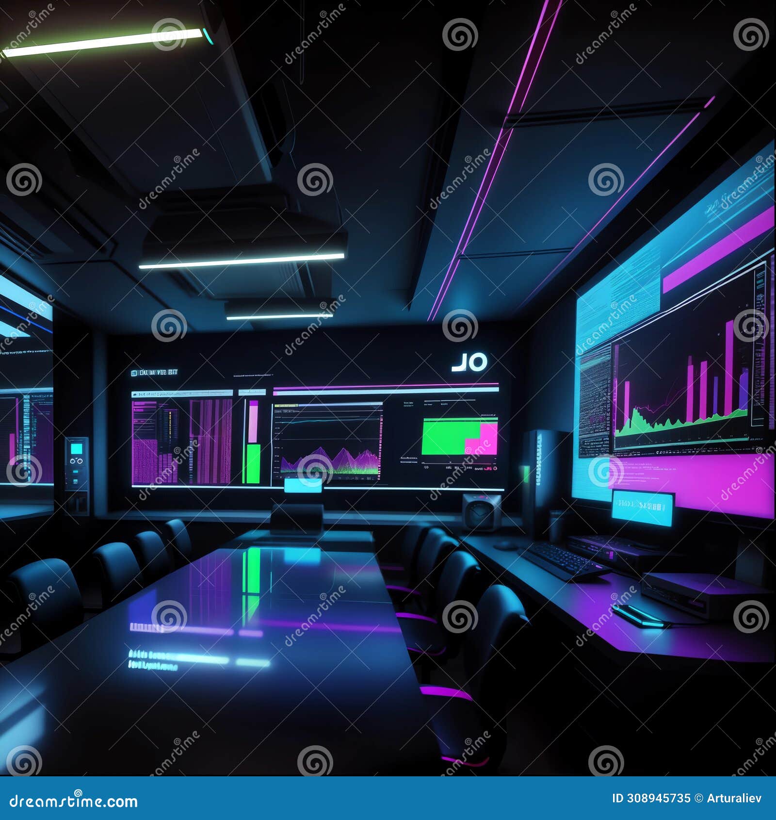 Big Screen at Office with Data Analytics Stock Image - Image of tech ...