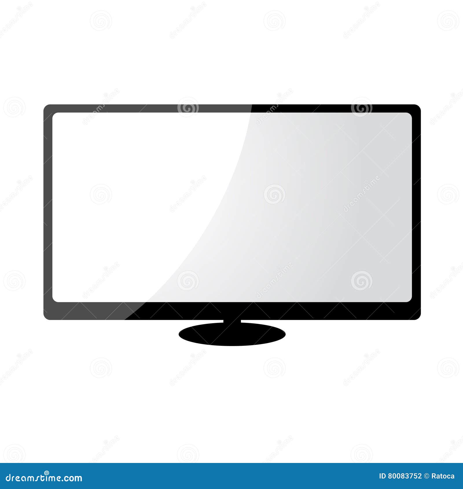 Big screen television stock vector. Illustration of black - 80083752