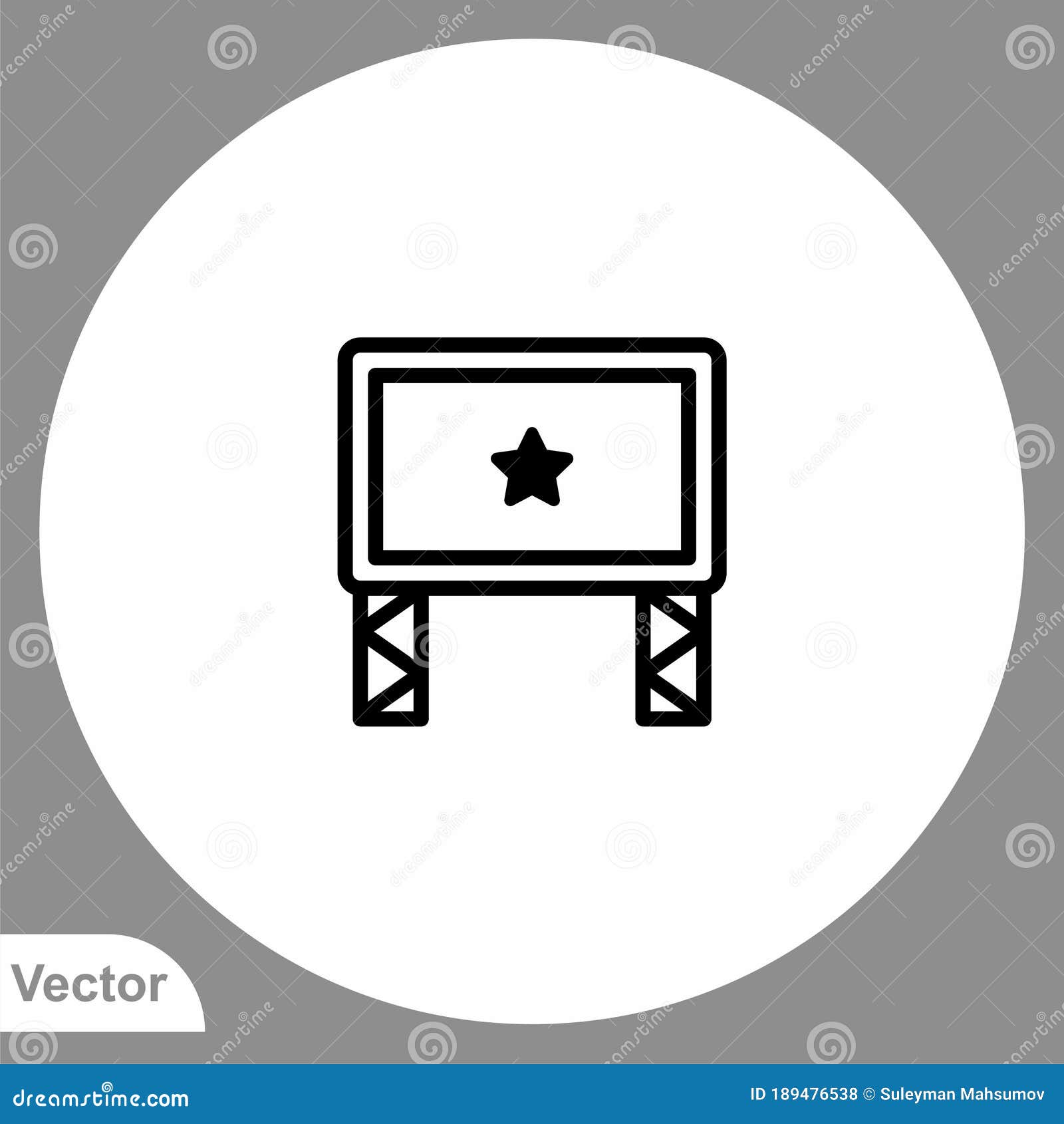 Big Screen Vector Icon Sign Symbol Stock Vector - Illustration of ...
