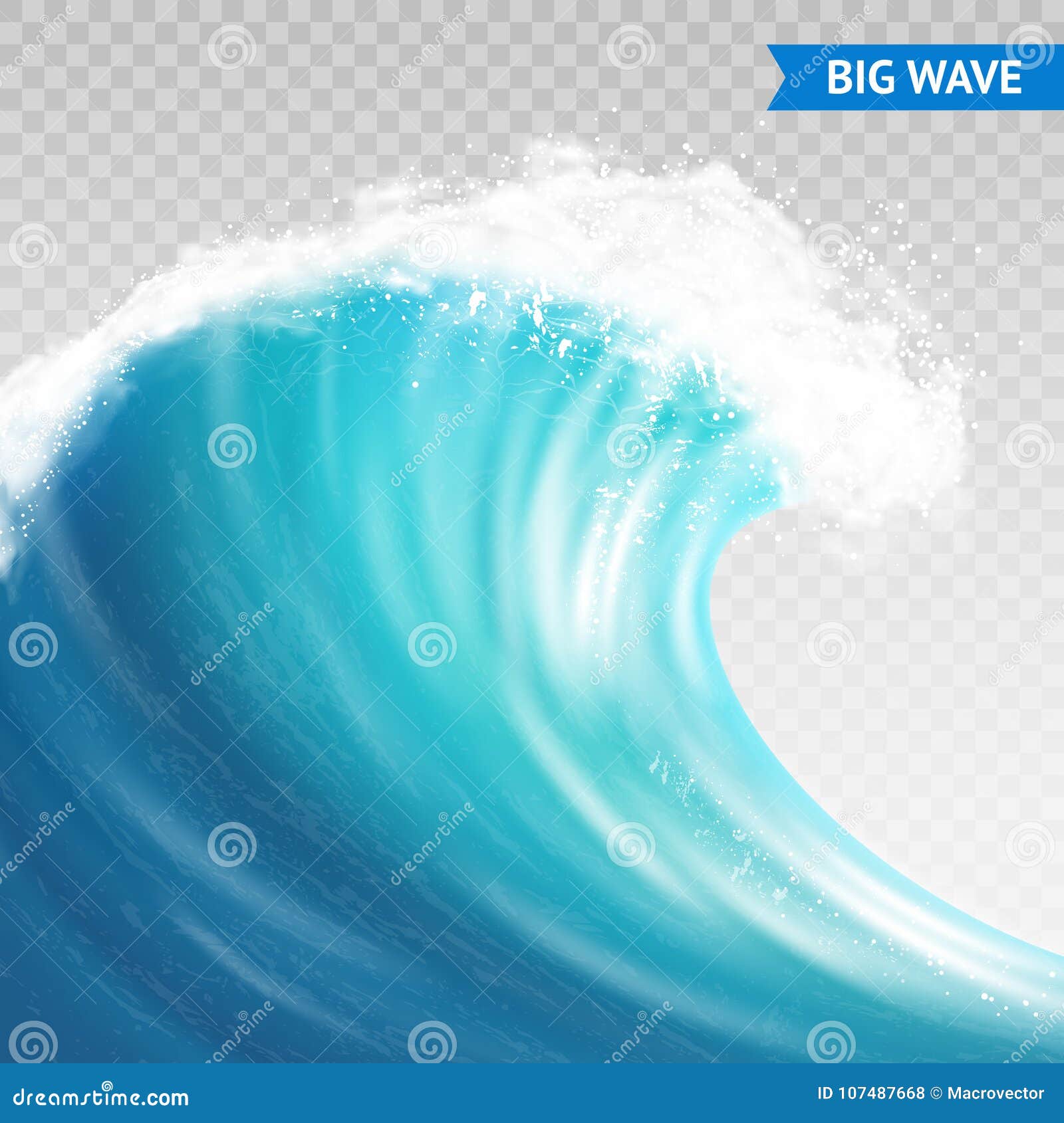 Big Wave on Transparent Background Stock Vector - Illustration of beach ...