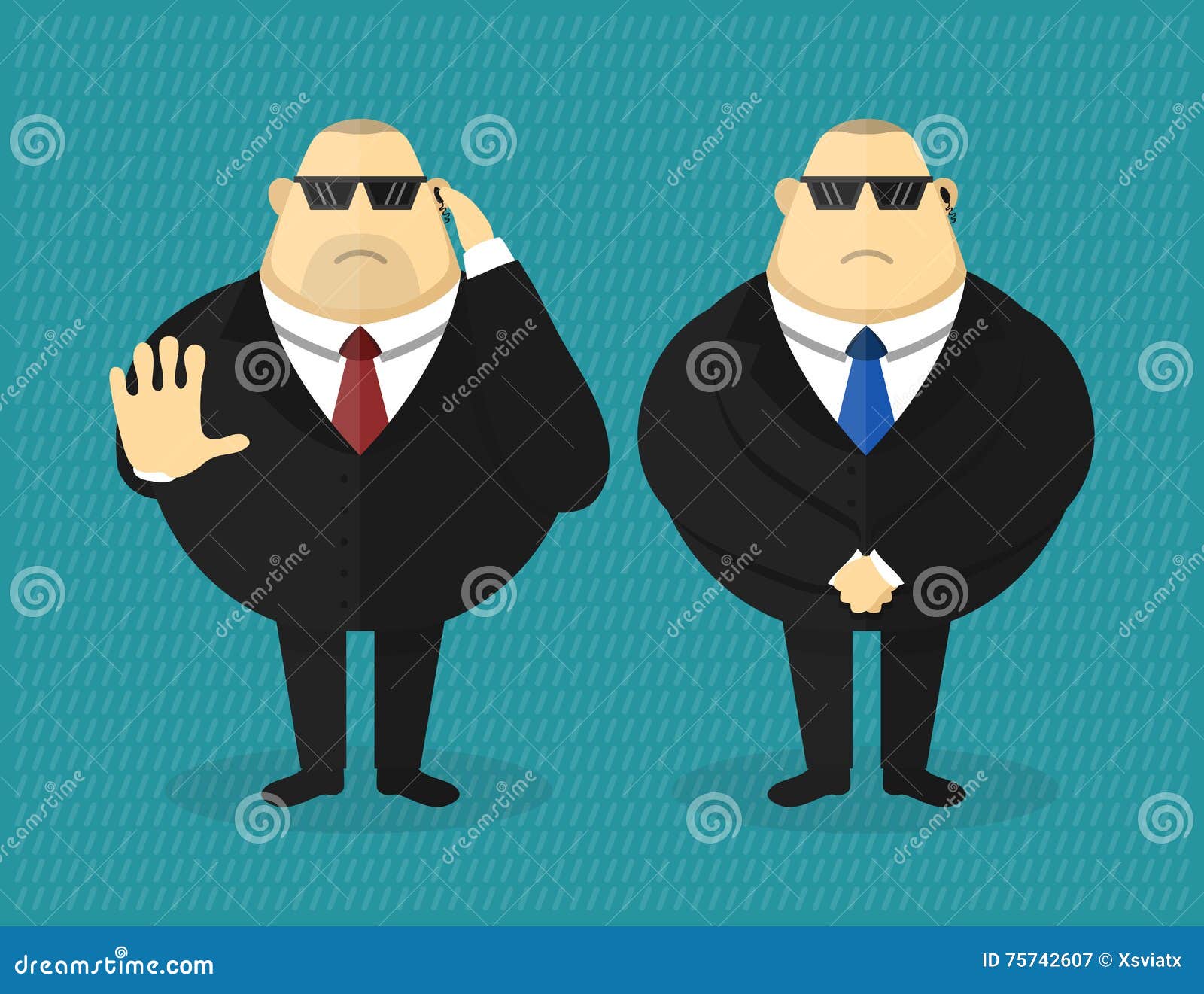 Big Security Guard Character Vector Flat Stock Vector - Illustration of ...