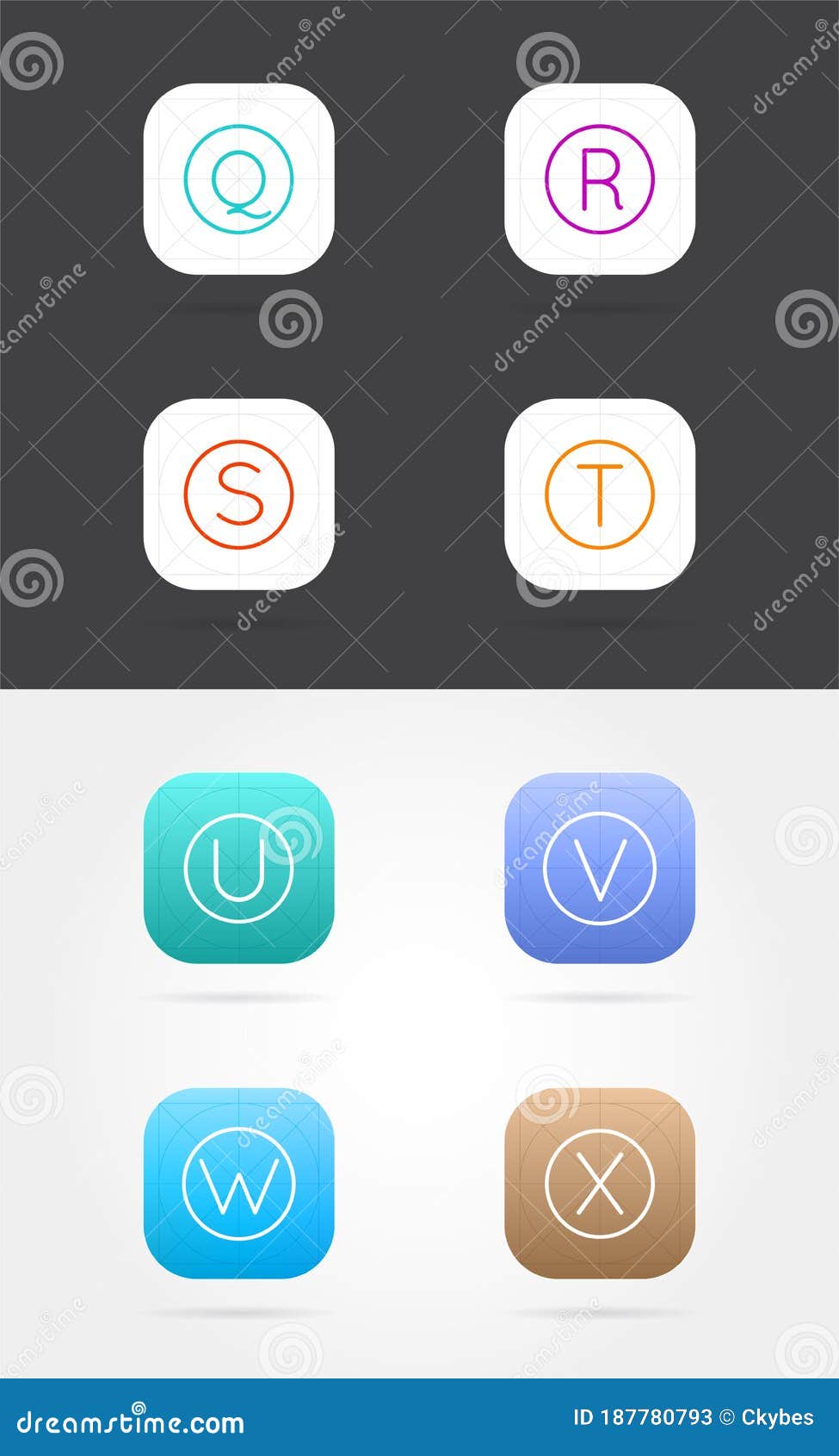 Big Set of App Icon Template with Guidelines. Stock Vector ...