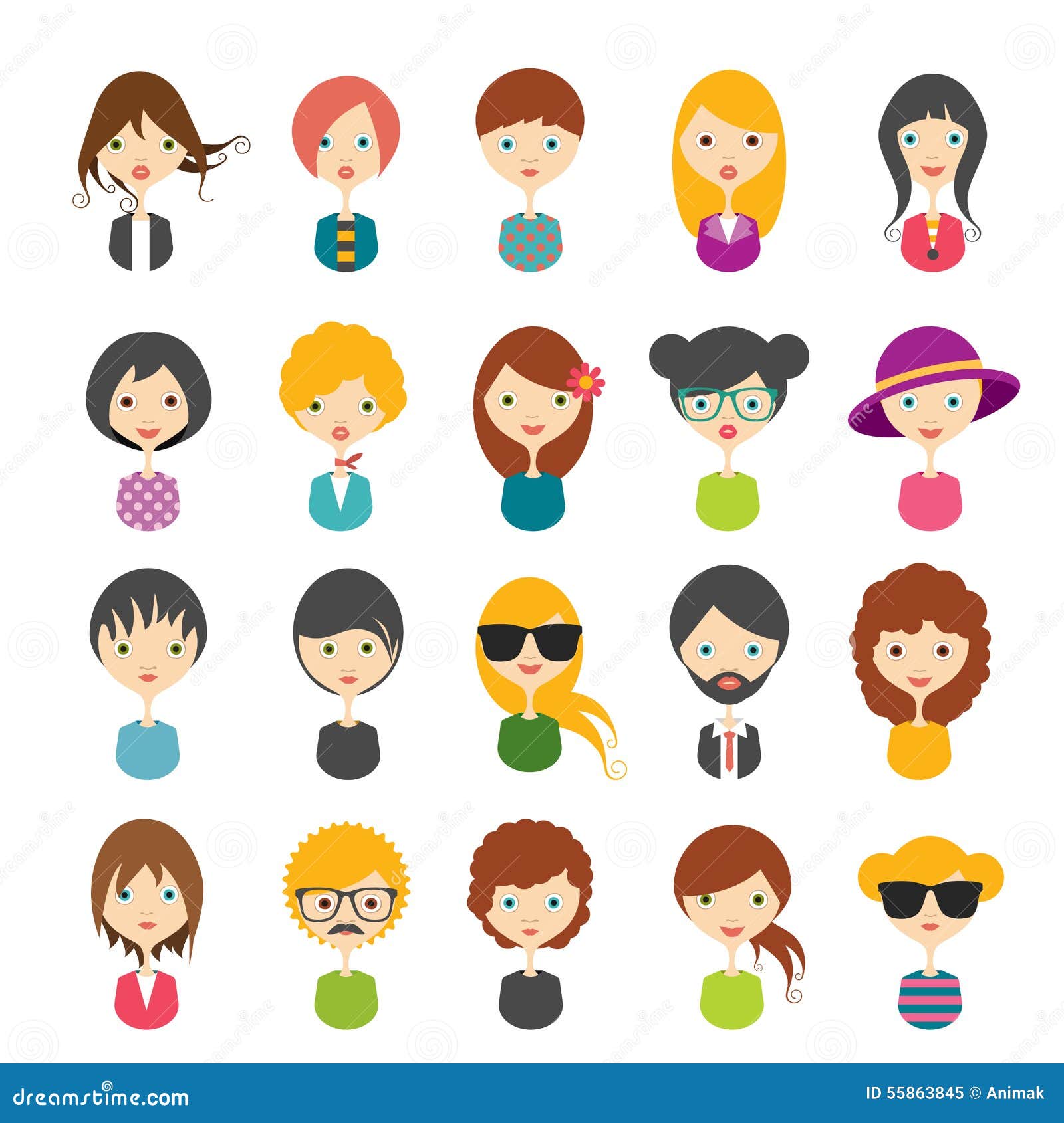 Profile Pictures Avatars Vector Set | CartoonDealer.com #176592526