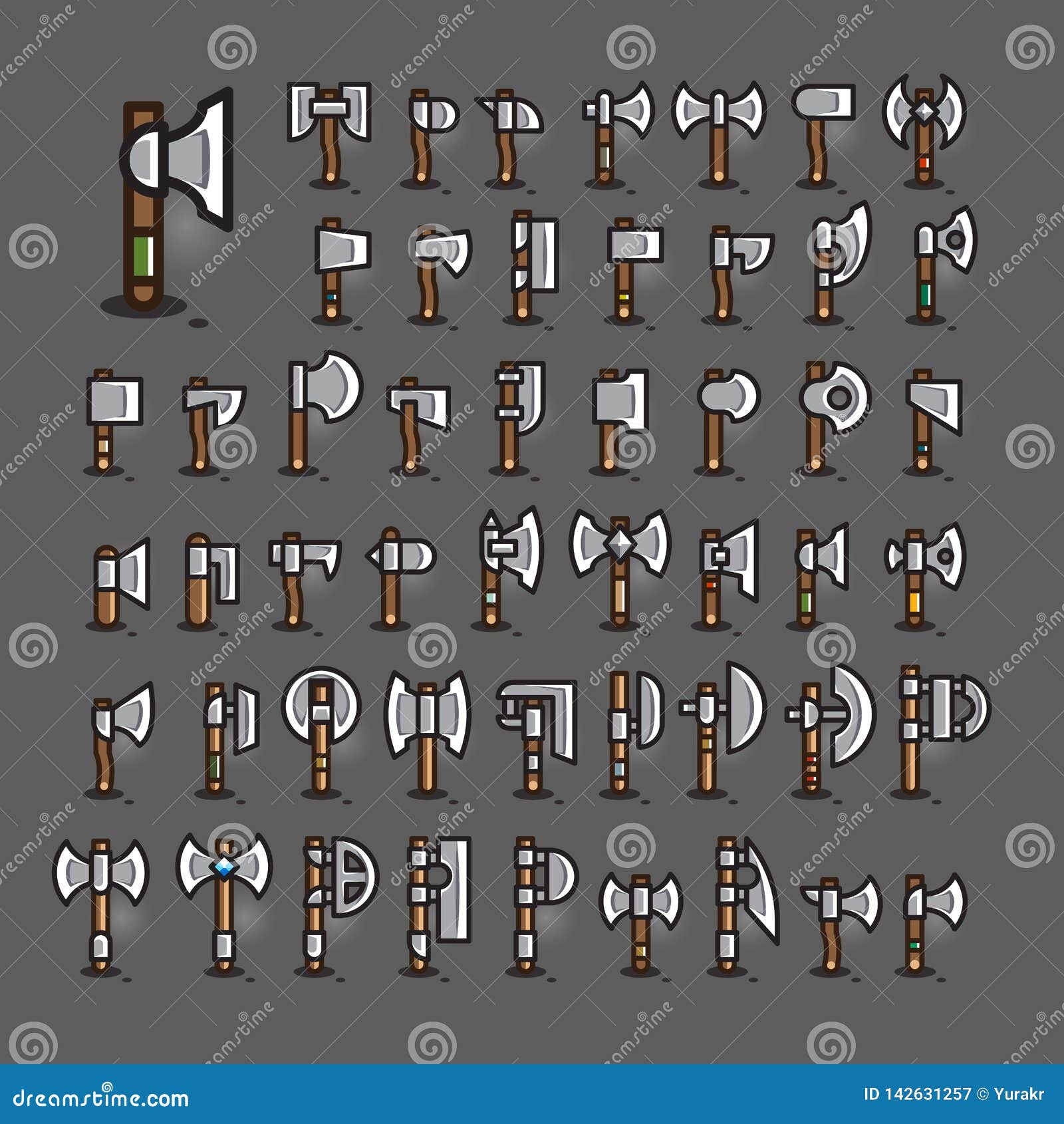 Axes for Creating Video Games. Set 2 Stock Vector - Illustration of ...