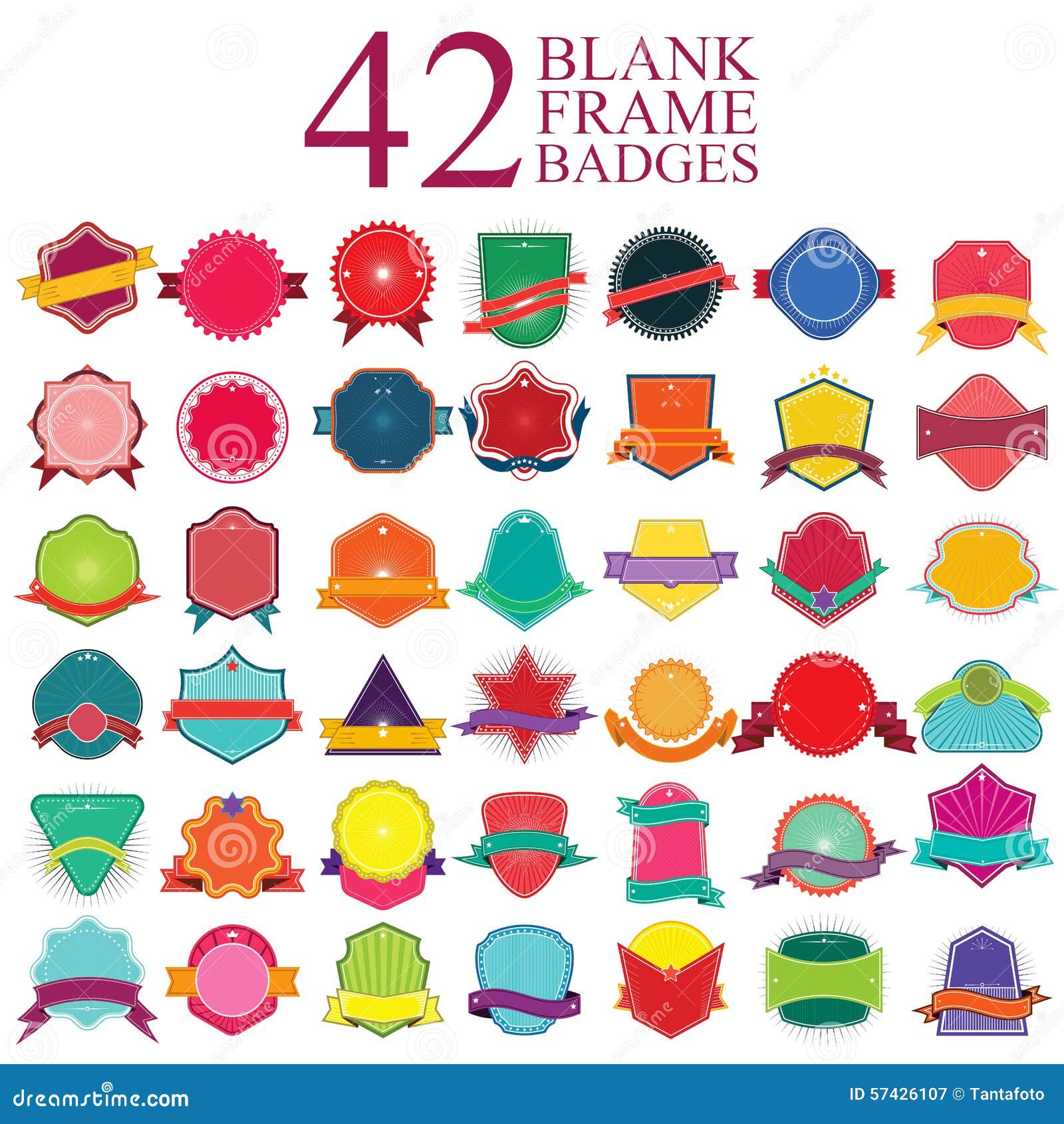 Big Set of Badges Ribbons and Labels Set 1 Stock Vector - Illustration ...