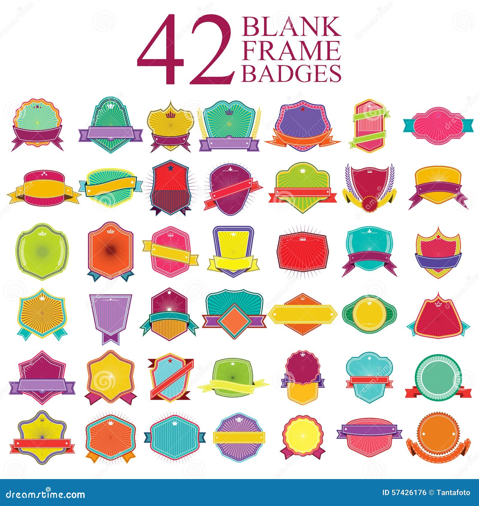 Big Set of Badges Ribbons and Labels Set 2 Stock Vector - Illustration ...