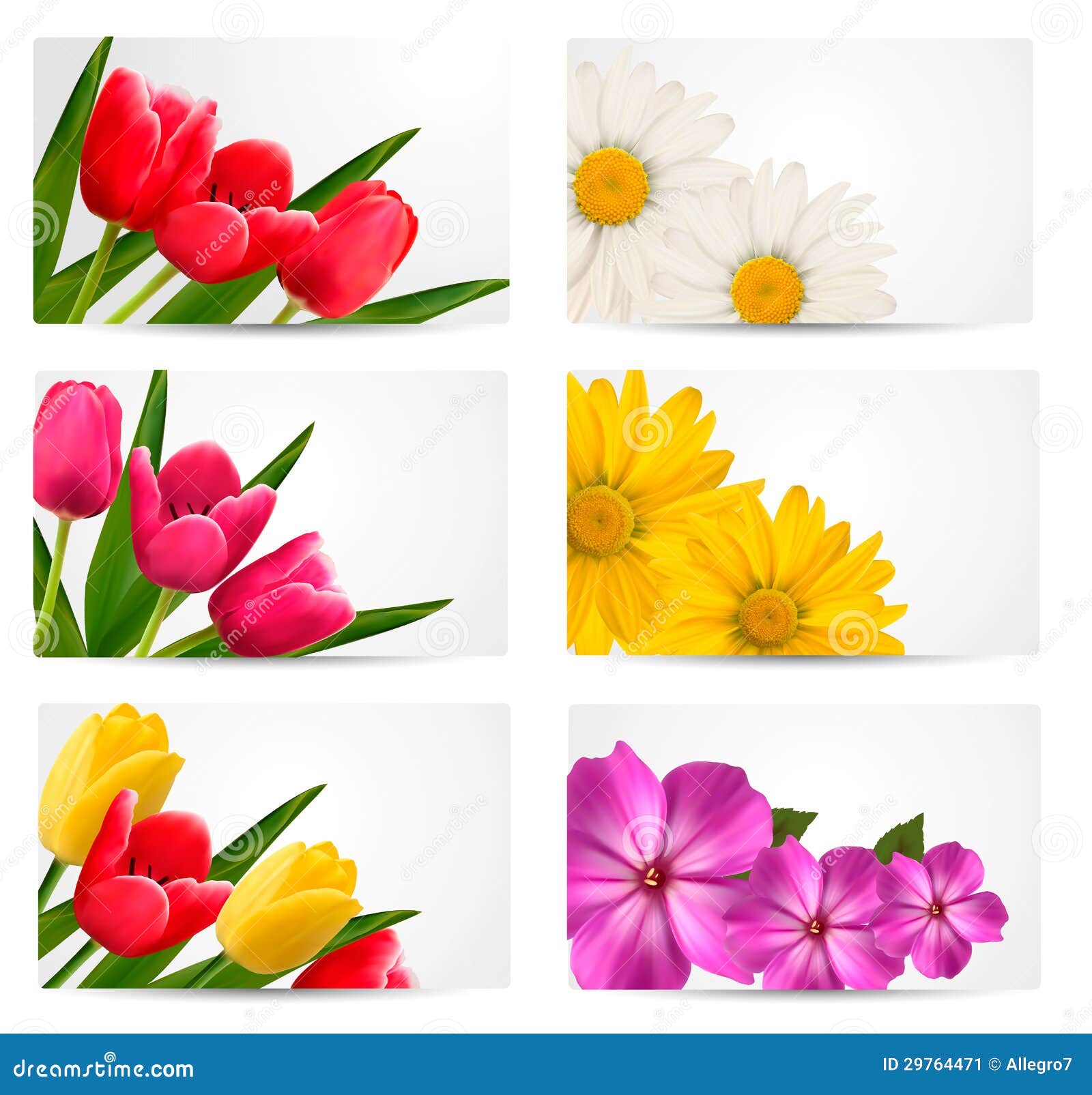 Big Set of Banners with Spring and Summer Flowers Stock Illustration ...