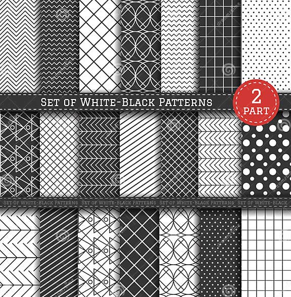 Big Set of Black-white Pattern2 Stock Vector - Illustration of ...