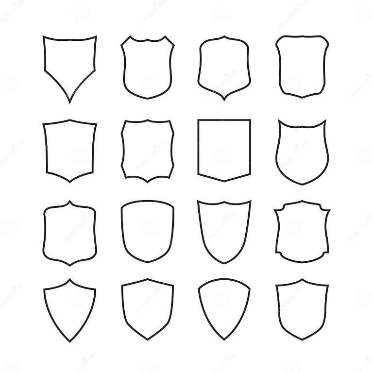 Big Set of Blank, Classic Shields, Templates Stock Vector ...