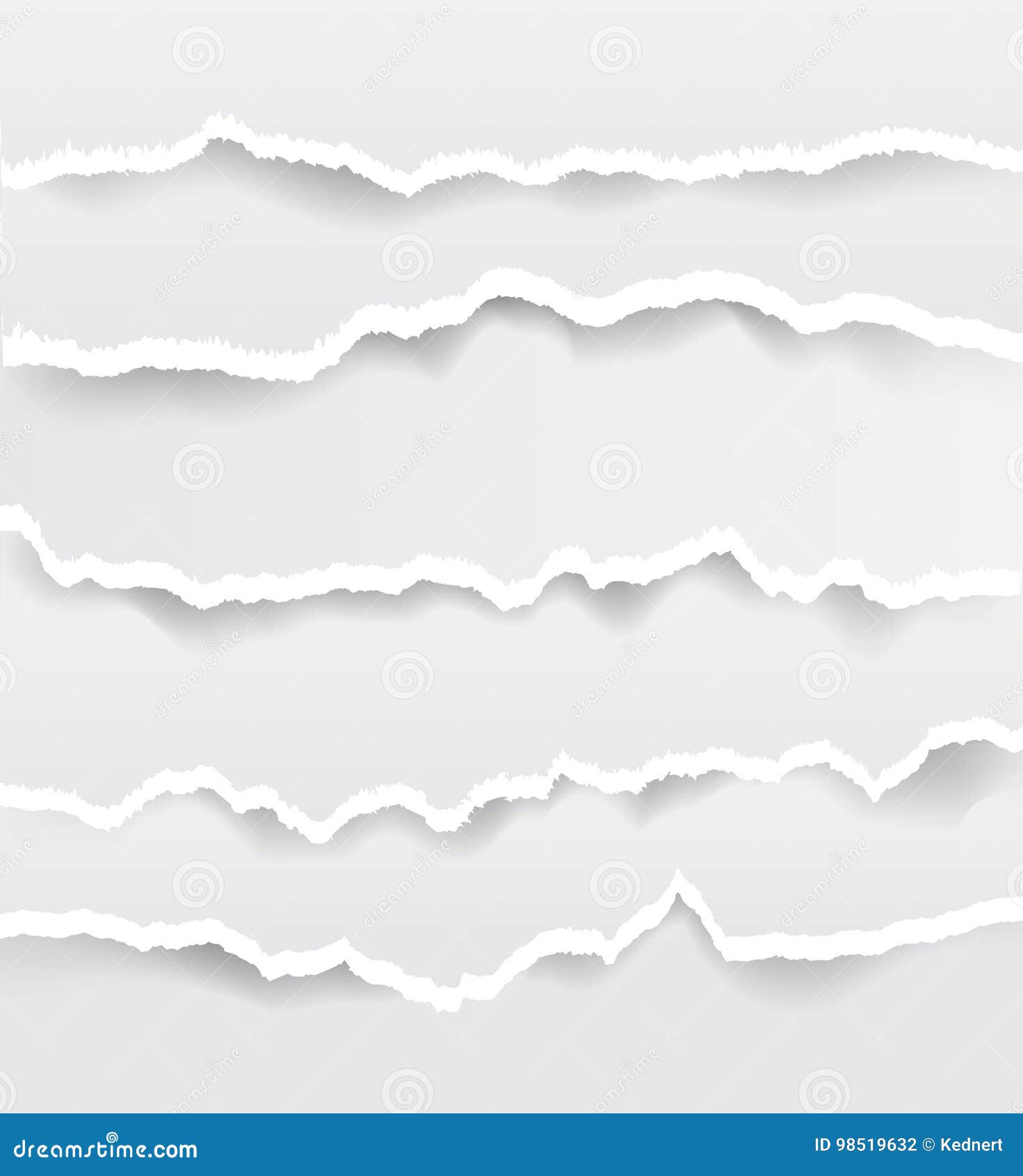 Blank Torn Paper With Bends And Tears. Vector Set | CartoonDealer.com ...