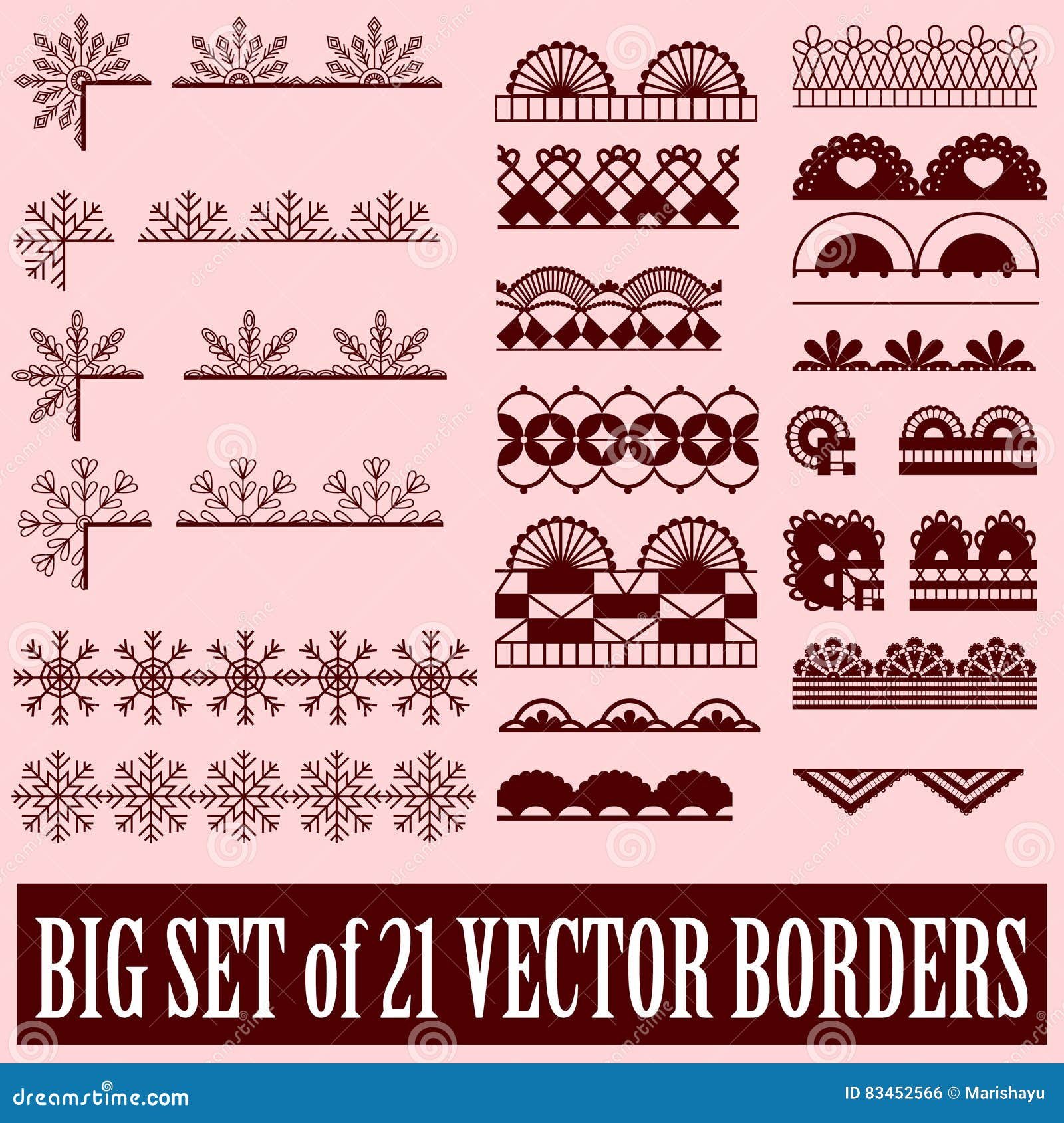 Big Set Of Borders Vector Illustration | CartoonDealer.com #83452566