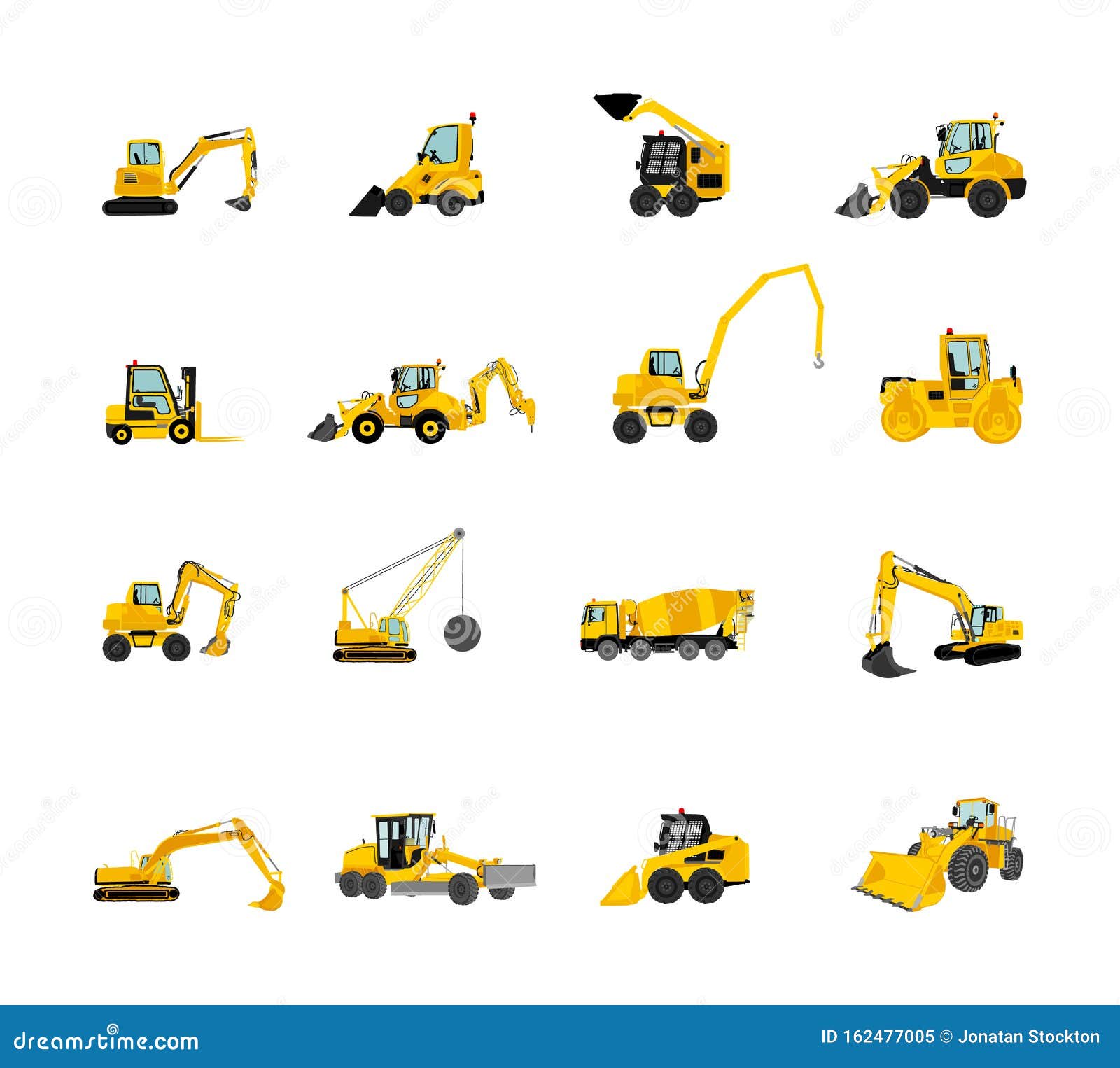 Big Bulldozer Loader Vector Silhouette Isolated On White Background ...