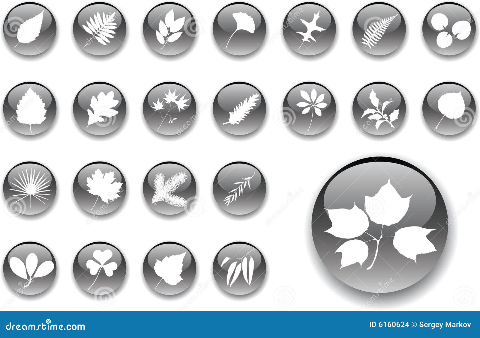 Big Set Buttons - 1_A. Leaves Stock Vector - Illustration of painting ...