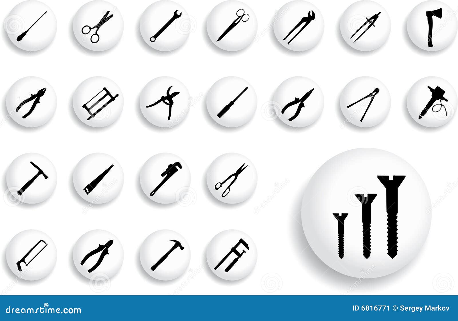 Big Set Buttons - 8_B. Tools Stock Vector - Illustration of isolated ...