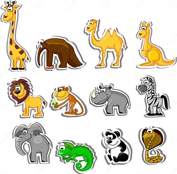 Big Set of Cartoon Animals,vector Stock Vector - Illustration of cobra ...