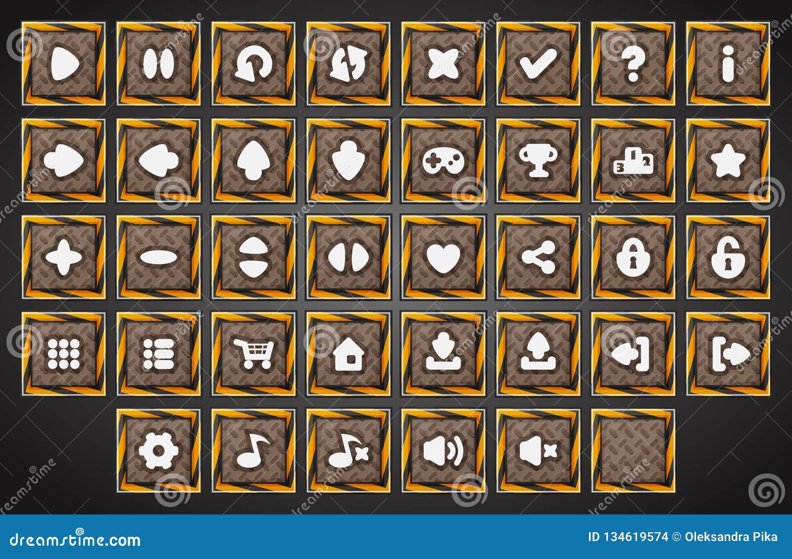 Big Set of Cartoon Material Vector Buttons Stock Vector - Illustration ...