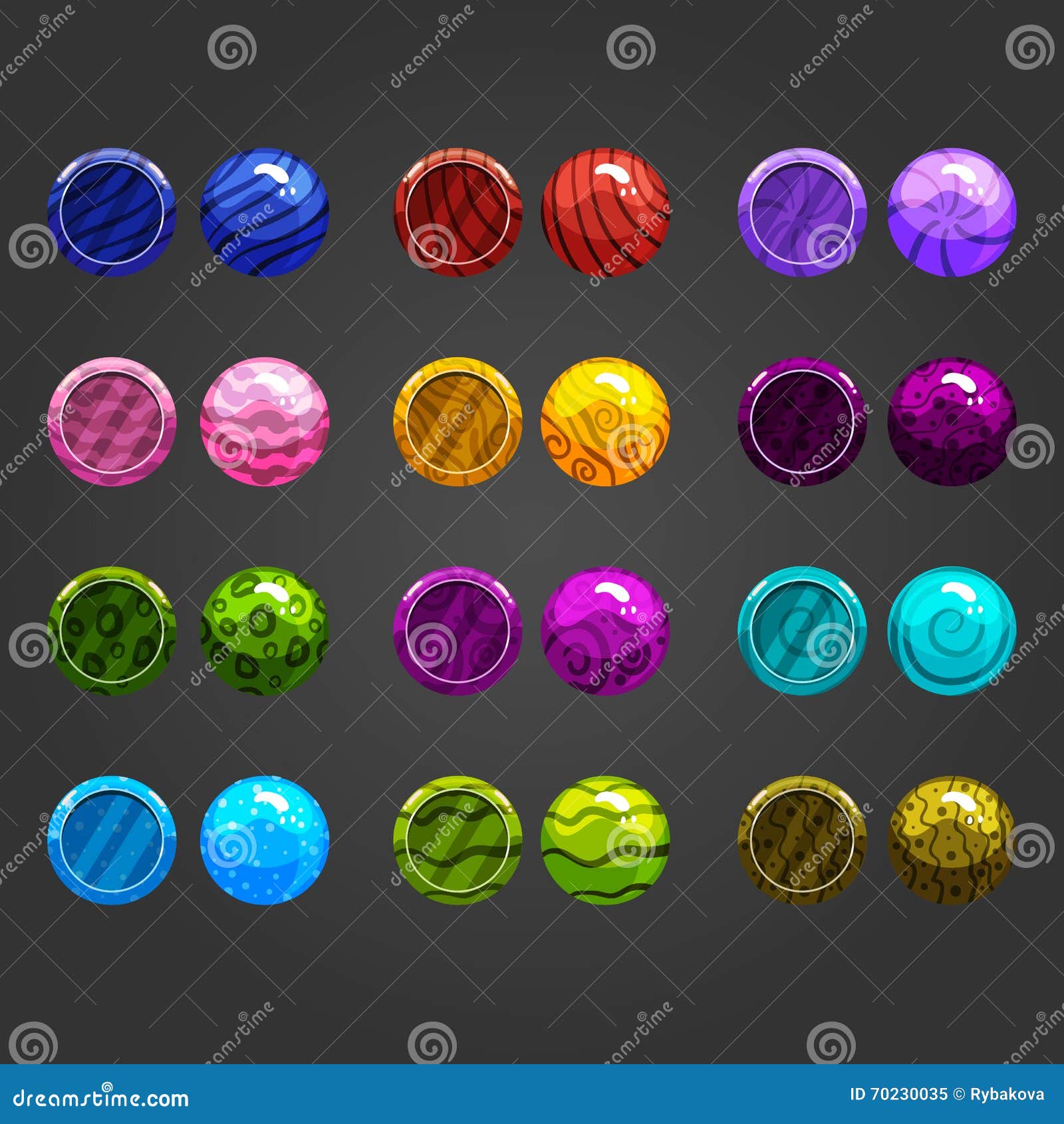 Big Set of Cartoon Shiny Bubbles Stock Illustration - Illustration of ...