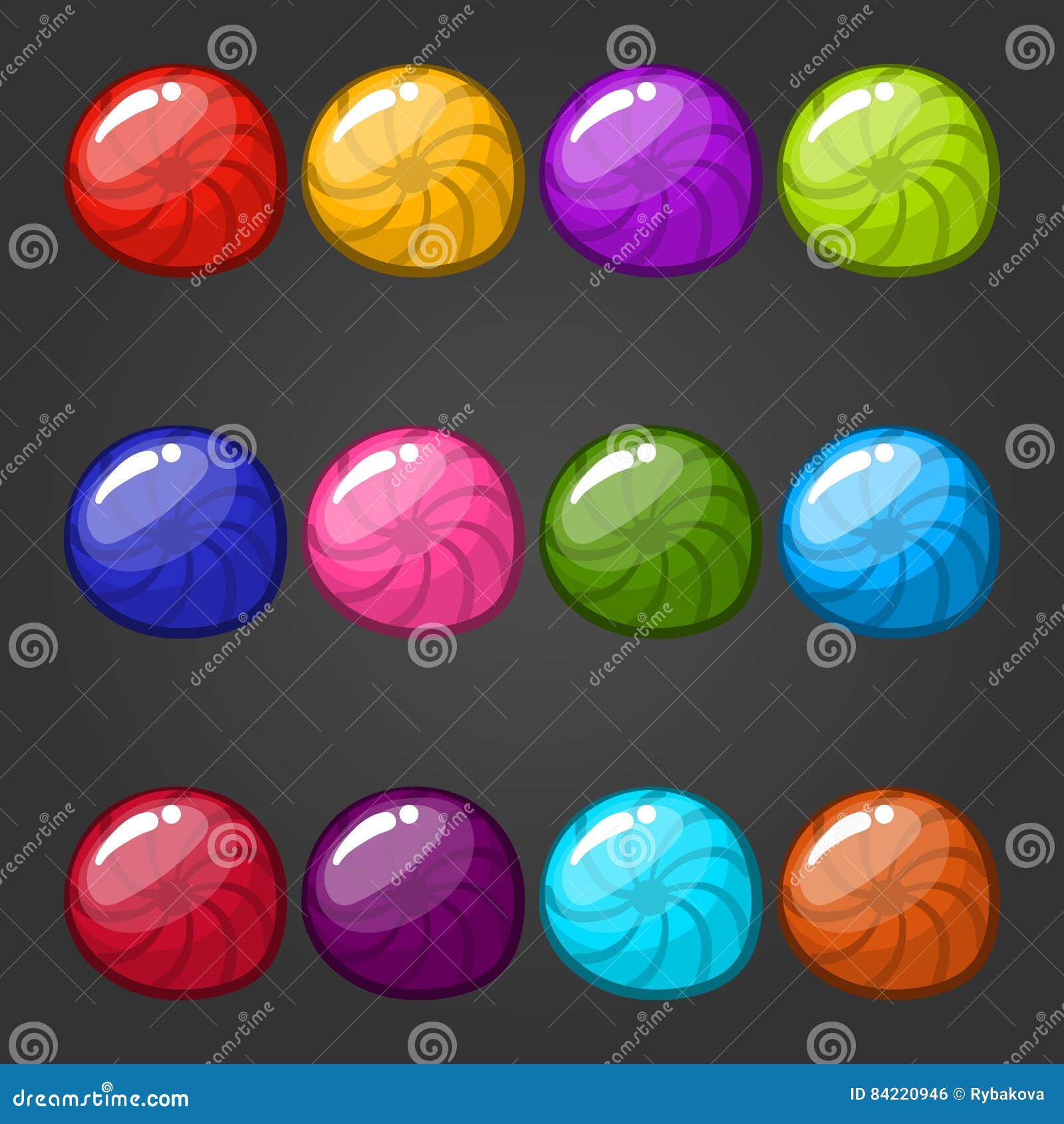 Big Set with Cartoon Shiny Bubbles Stock Vector - Illustration of jewel ...