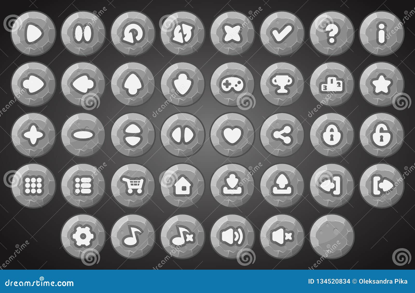 Big Set of Cartoon Material Vector Buttons Stock Vector - Illustration ...