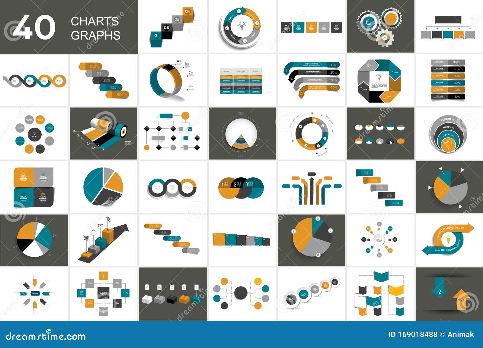 Big Set of Chart, Graph, Scheme, Infographic Stock Vector ...