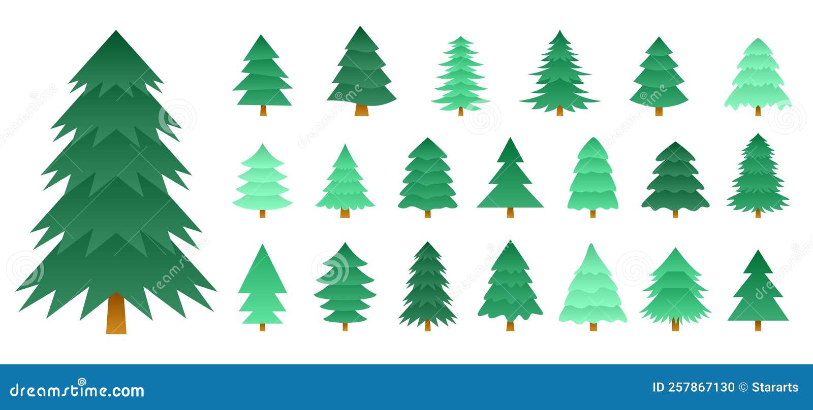 Big Set of Christmas Tree Design in Different Layout Vector Stock ...