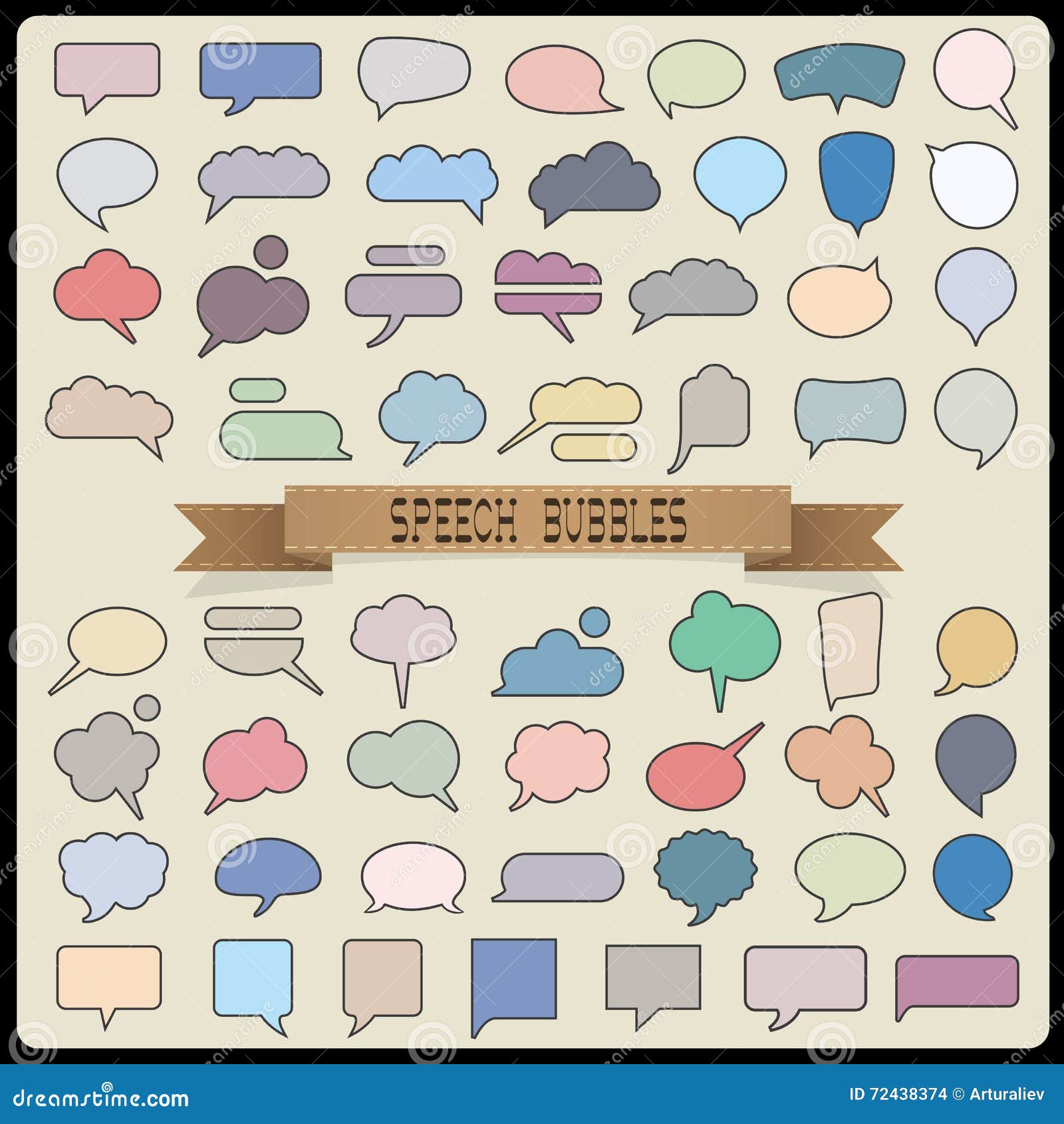 Big Set of Color Speech Bubbles Stock Vector - Illustration of design ...