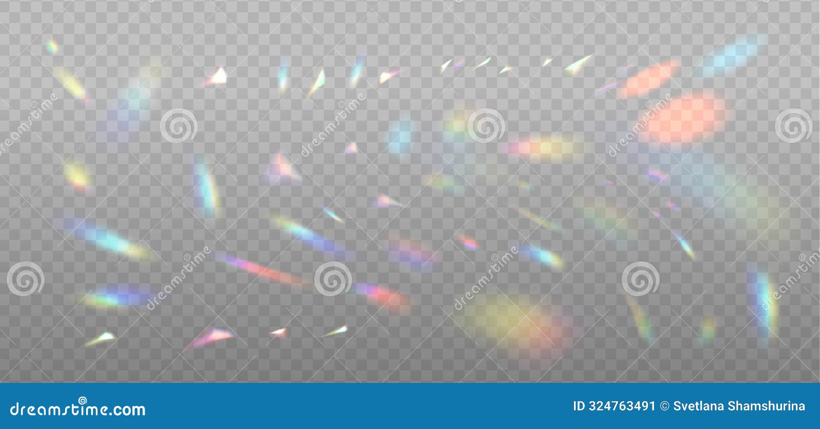 Big Set of Colorful Crystal Dispersion Rainbow Light and Flare ...