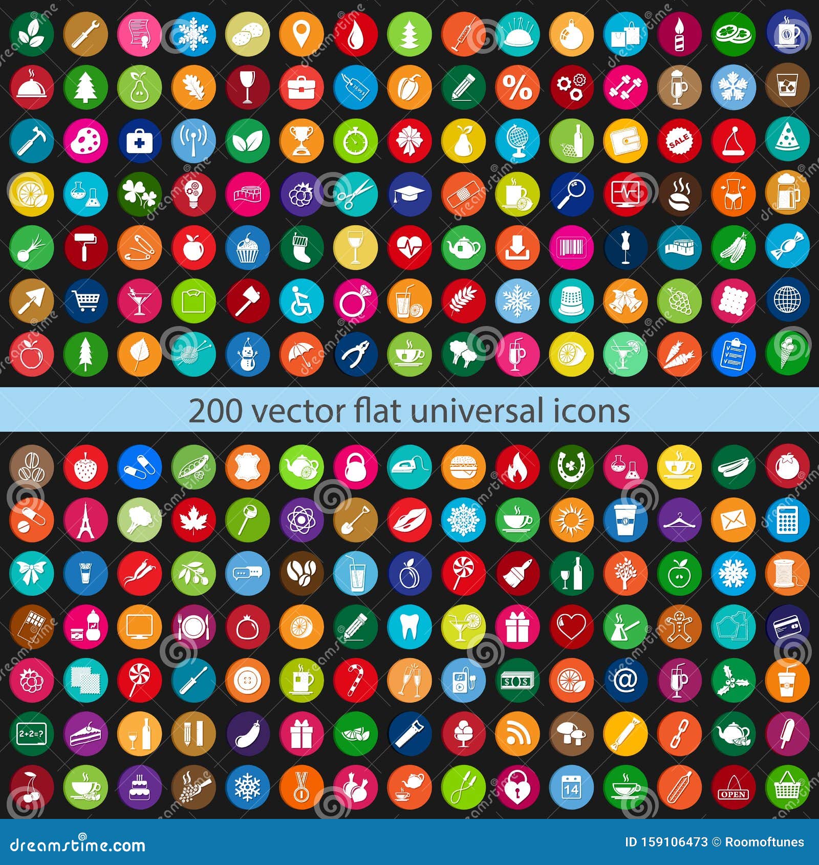 Big Collection of Colorful Vector Symbols and Icons Stock Vector ...