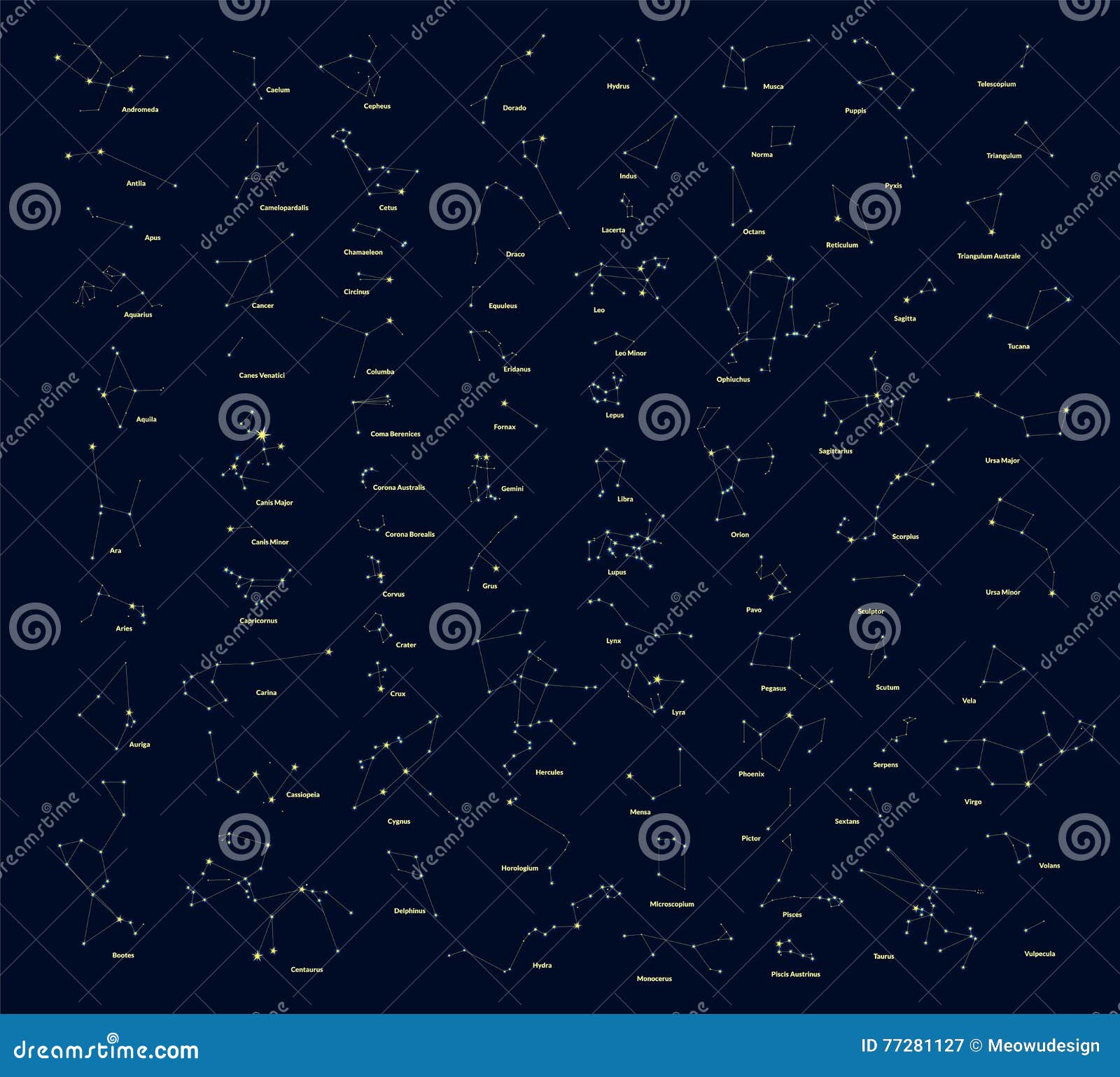 Big Set of Constellations, Vector Illustration Stock Vector ...
