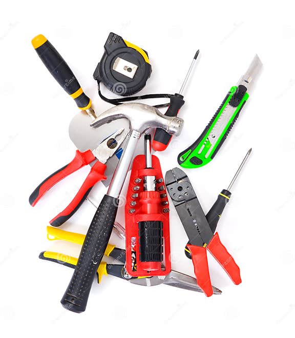 Big Set of Construction Tools Stock Image - Image of cutter, metallic ...