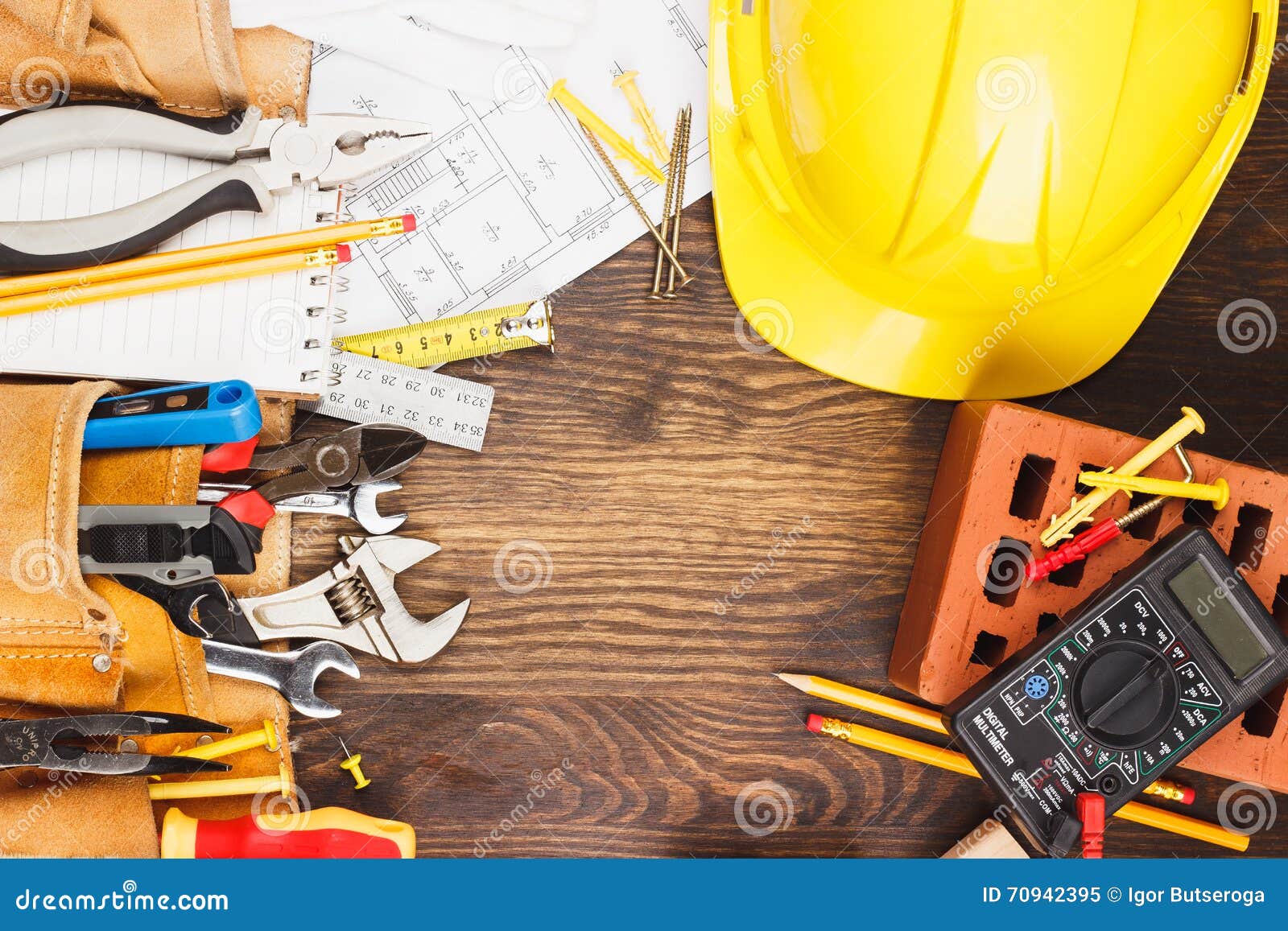 Big Set of Construction Tools Stock Image - Image of occupation, wrench ...