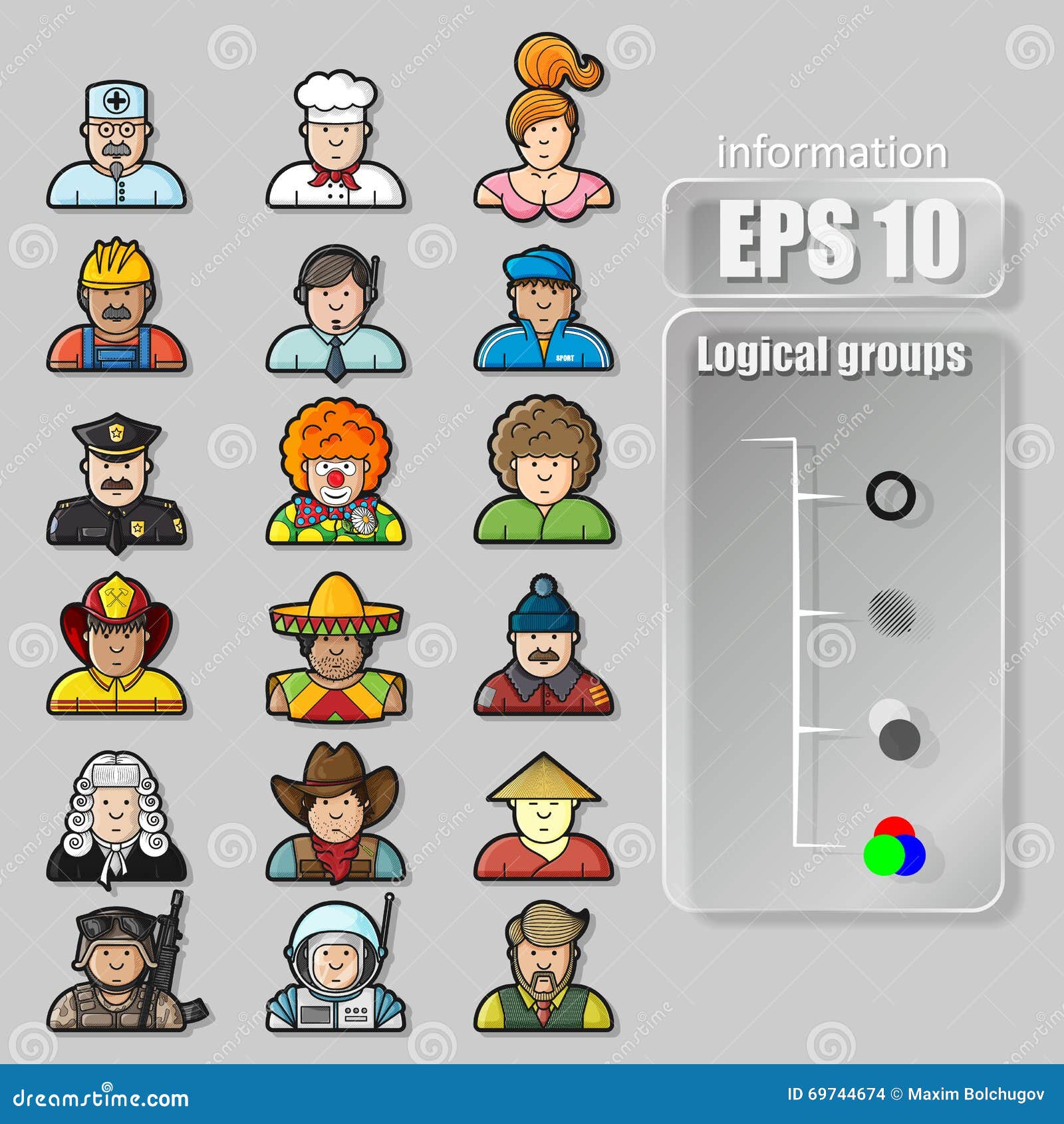 Large Set Of Avatars Various Male And Female Vector Illustration ...