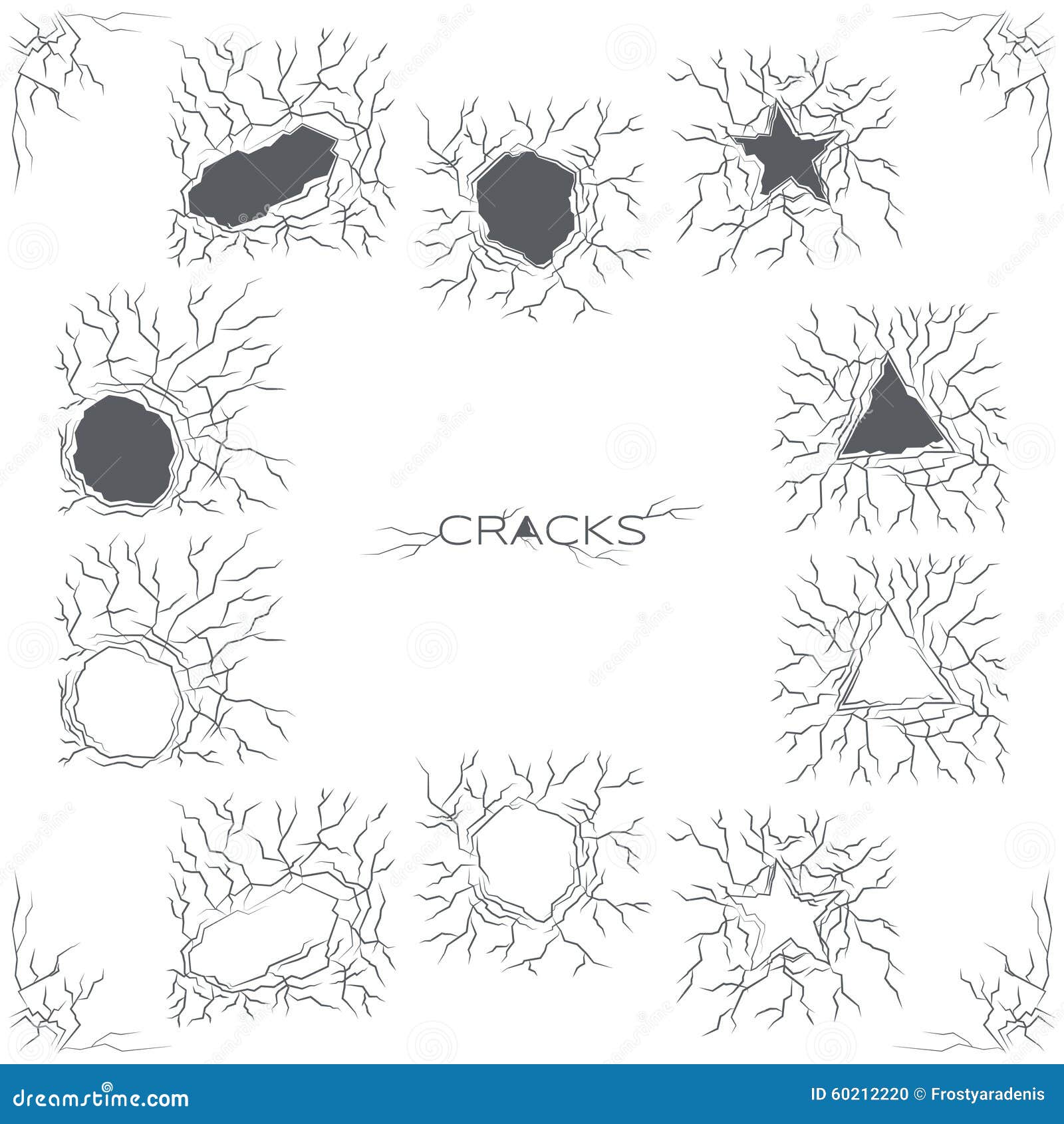 Big Set of the Cracks stock vector. Illustration of natural - 60212220
