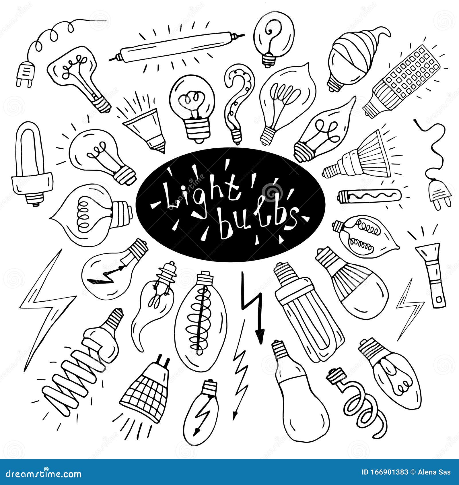 Big Set of Decor Elements. Vector Hand Drawn Outline Big Set of Various ...