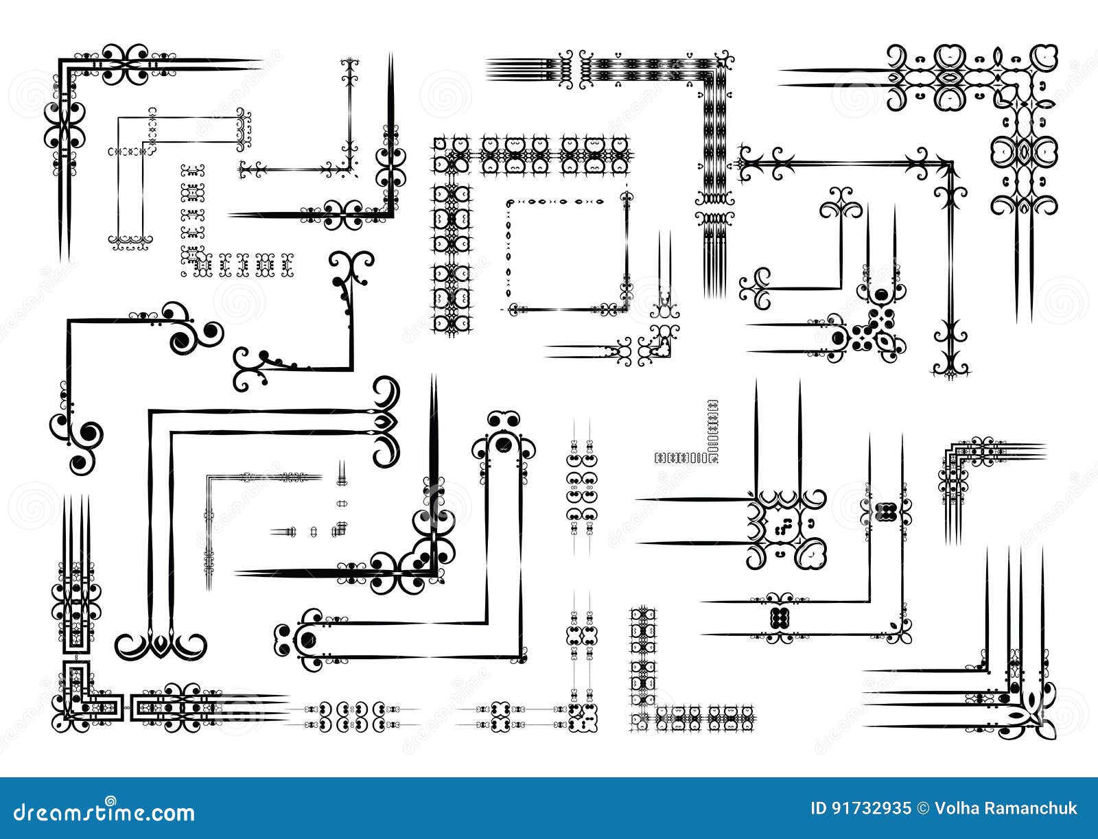 Big Set Decorative Elements. Angle Design. Stock Illustration ...