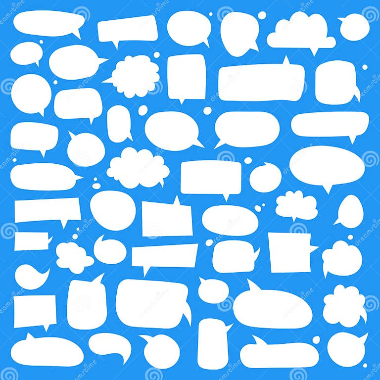 Big Set of Dialog Boxes Different Variants Drawn by Hand. Vector Flat ...