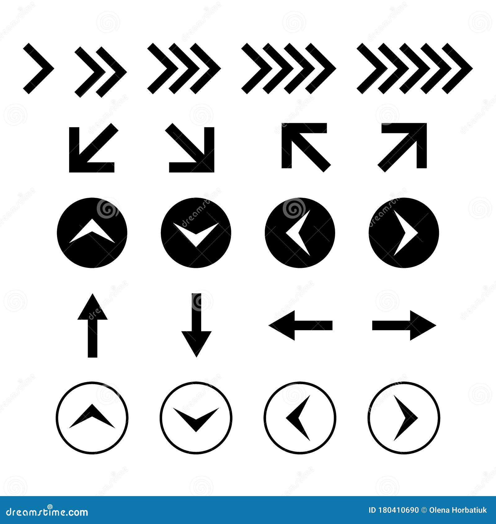Big Set of Different Arrows Stock Vector - Illustration of white ...