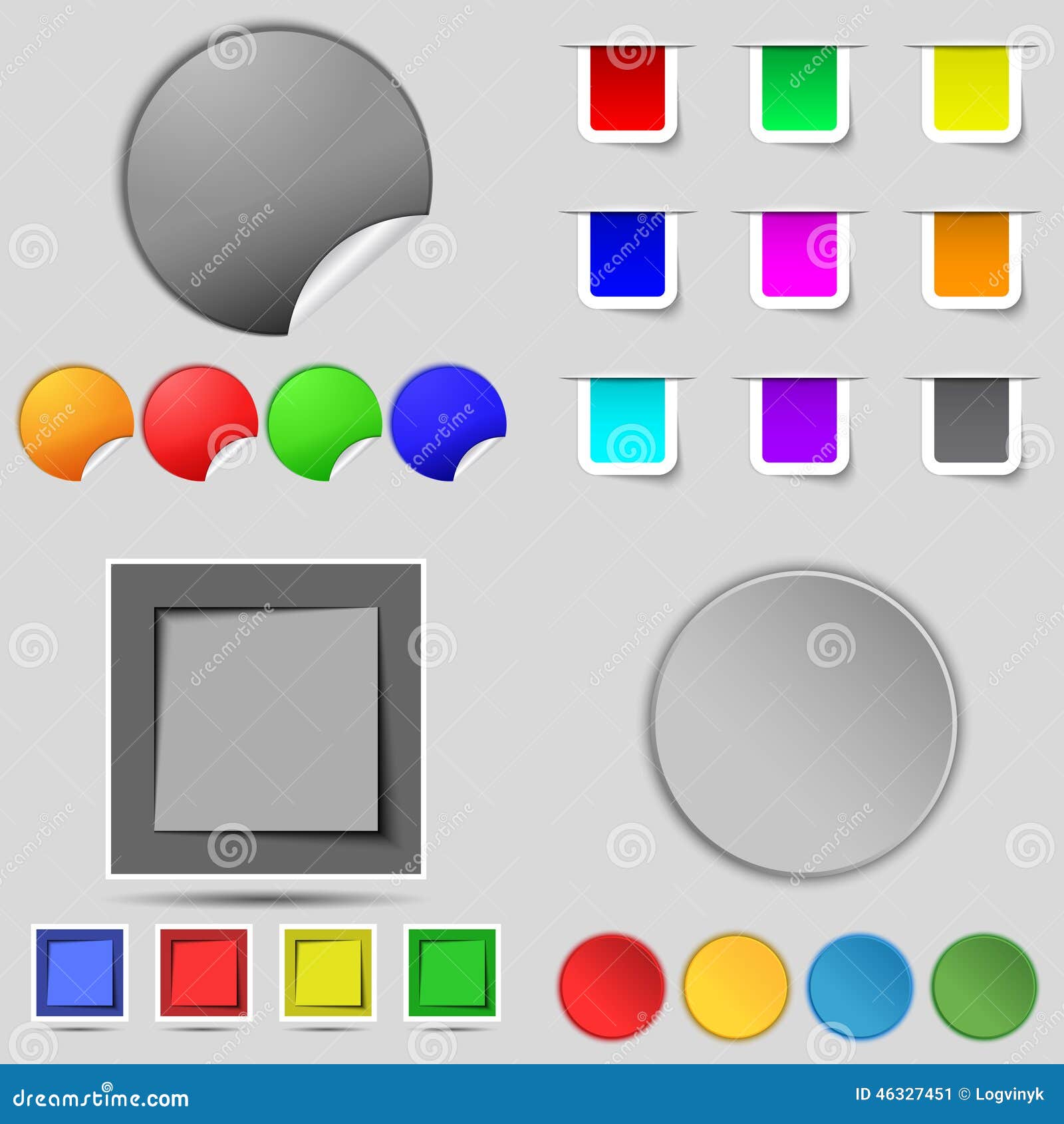 Big Set of Different Colored Buttons. Trendy, Stock Vector ...