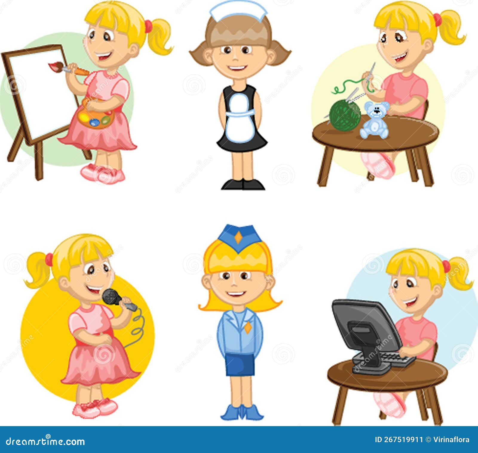 Big Set of the Different Professions Flat Cartoon Characters. Group of ...
