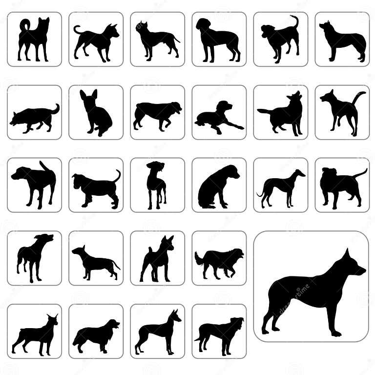Big set of dogs vector stock vector. Illustration of spaniel - 12962455