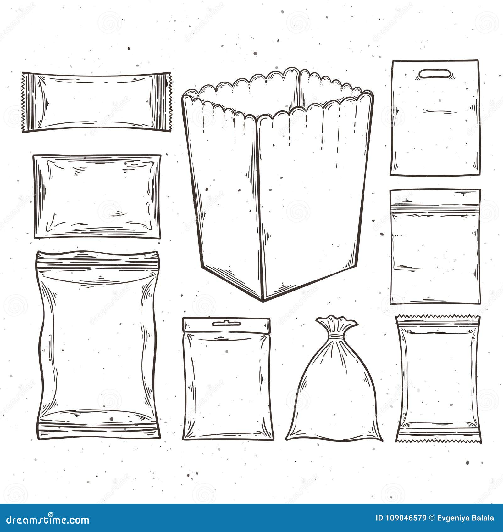 Big Set of Empty Plastic and Paper Packaging. Stock Vector ...