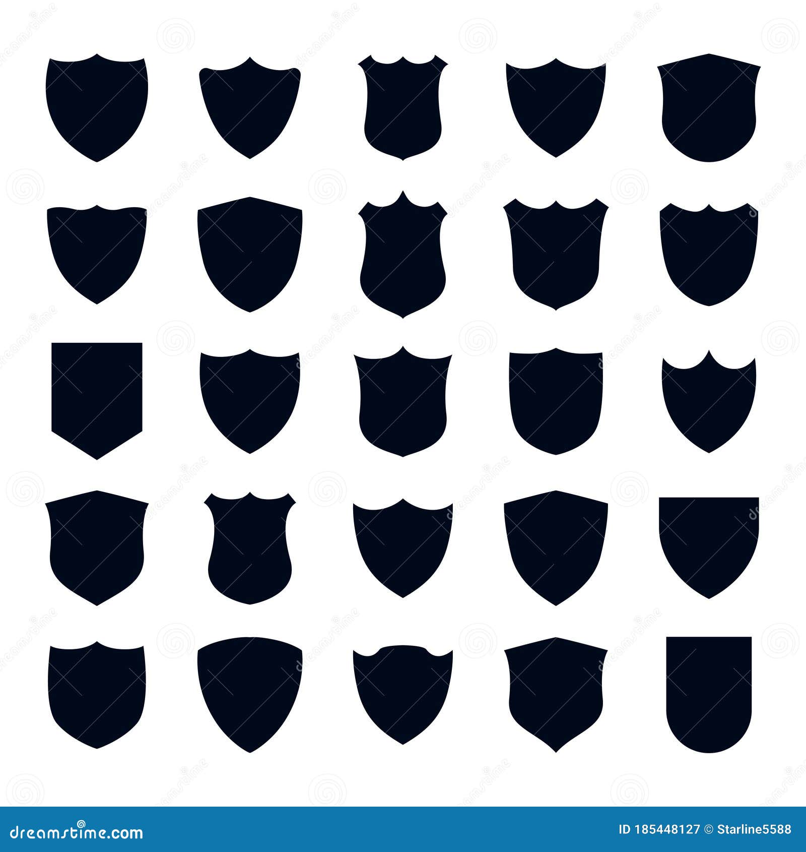 Big Set of Flat Shield Symbols and Icons Stock Vector - Illustration of ...