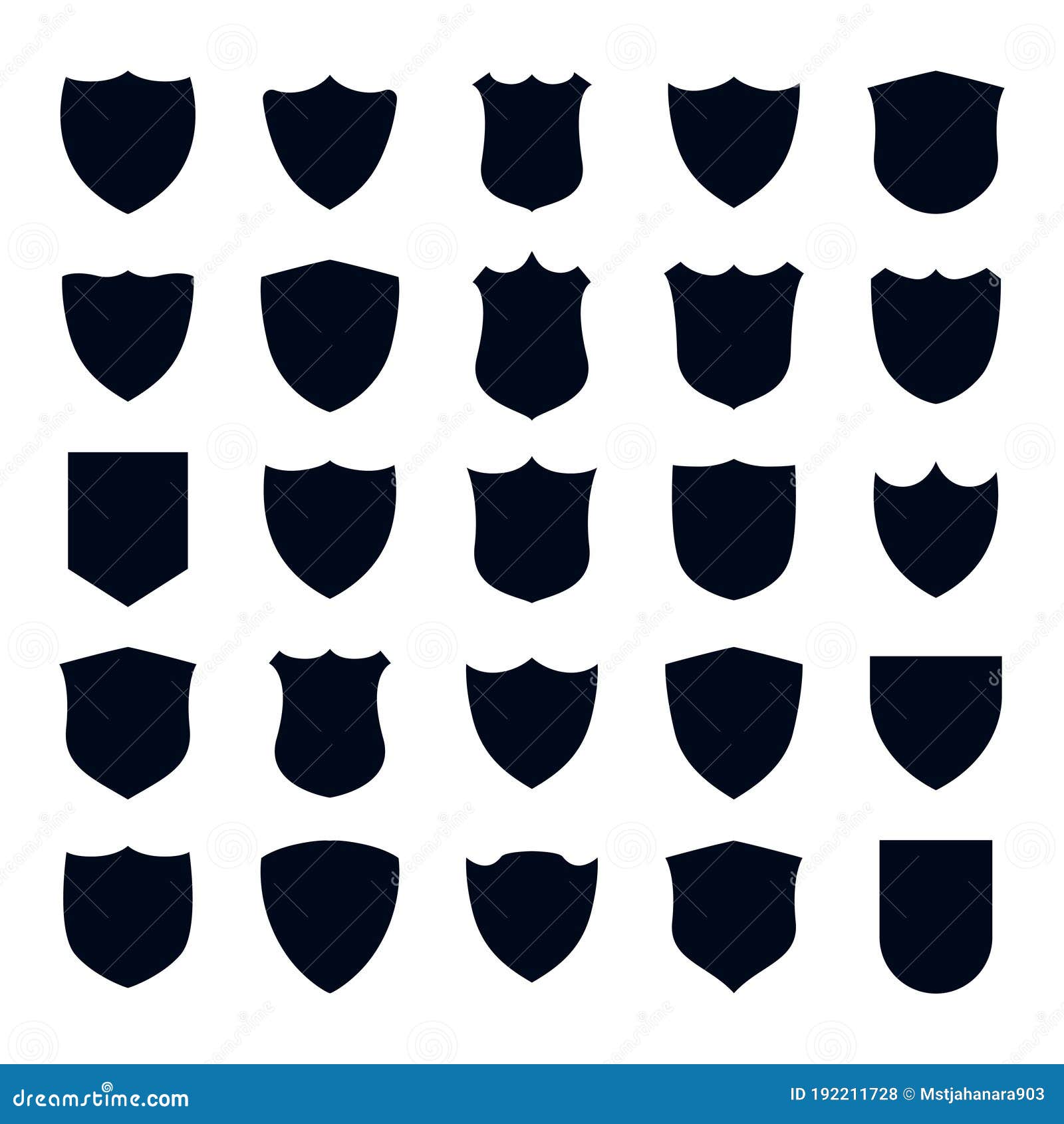 Big Set of Flat Shield Symbols and Icons Stock Vector - Illustration of ...